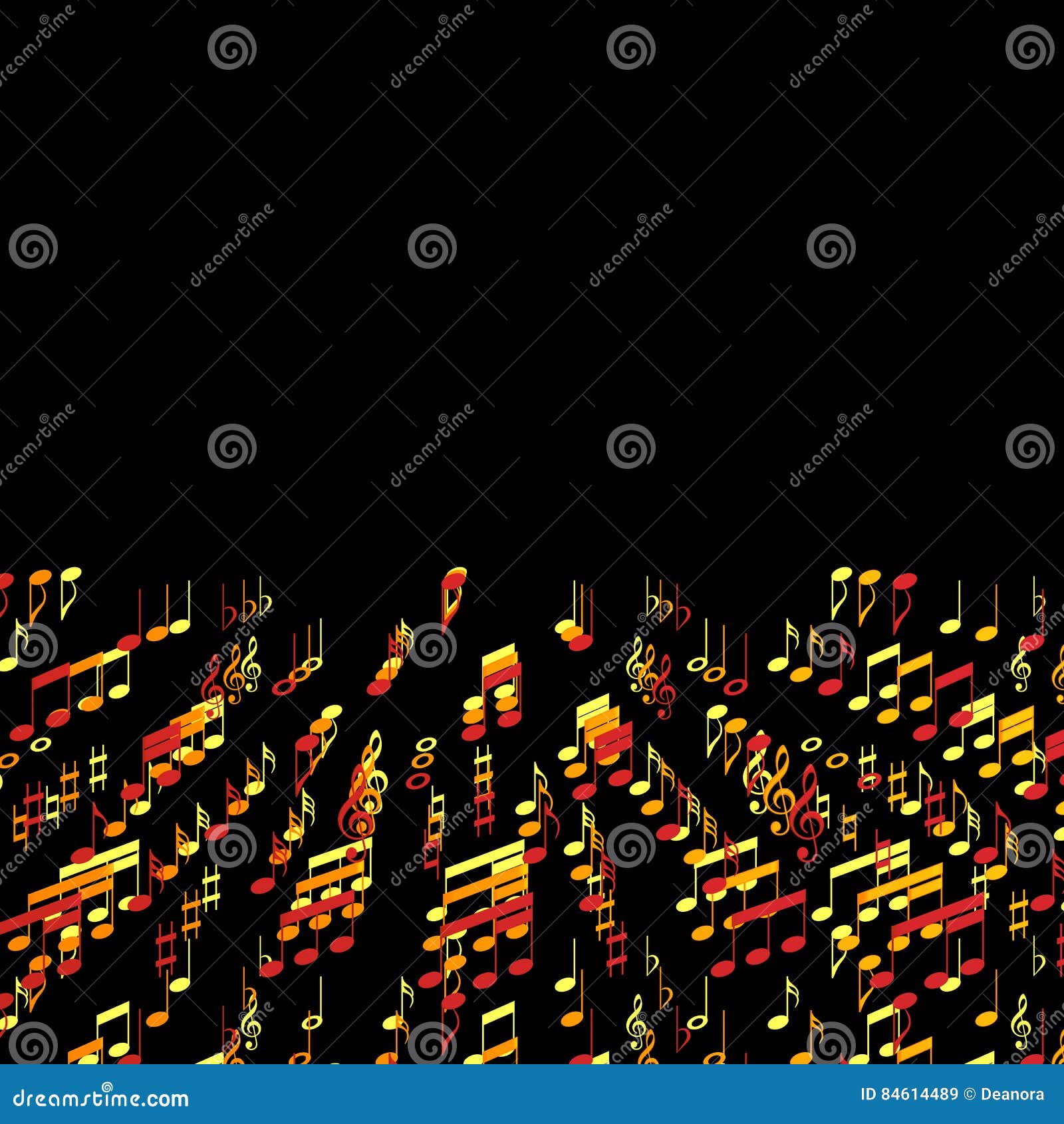 3d Illustration of Musical Notes Stock Illustration - Illustration of ...