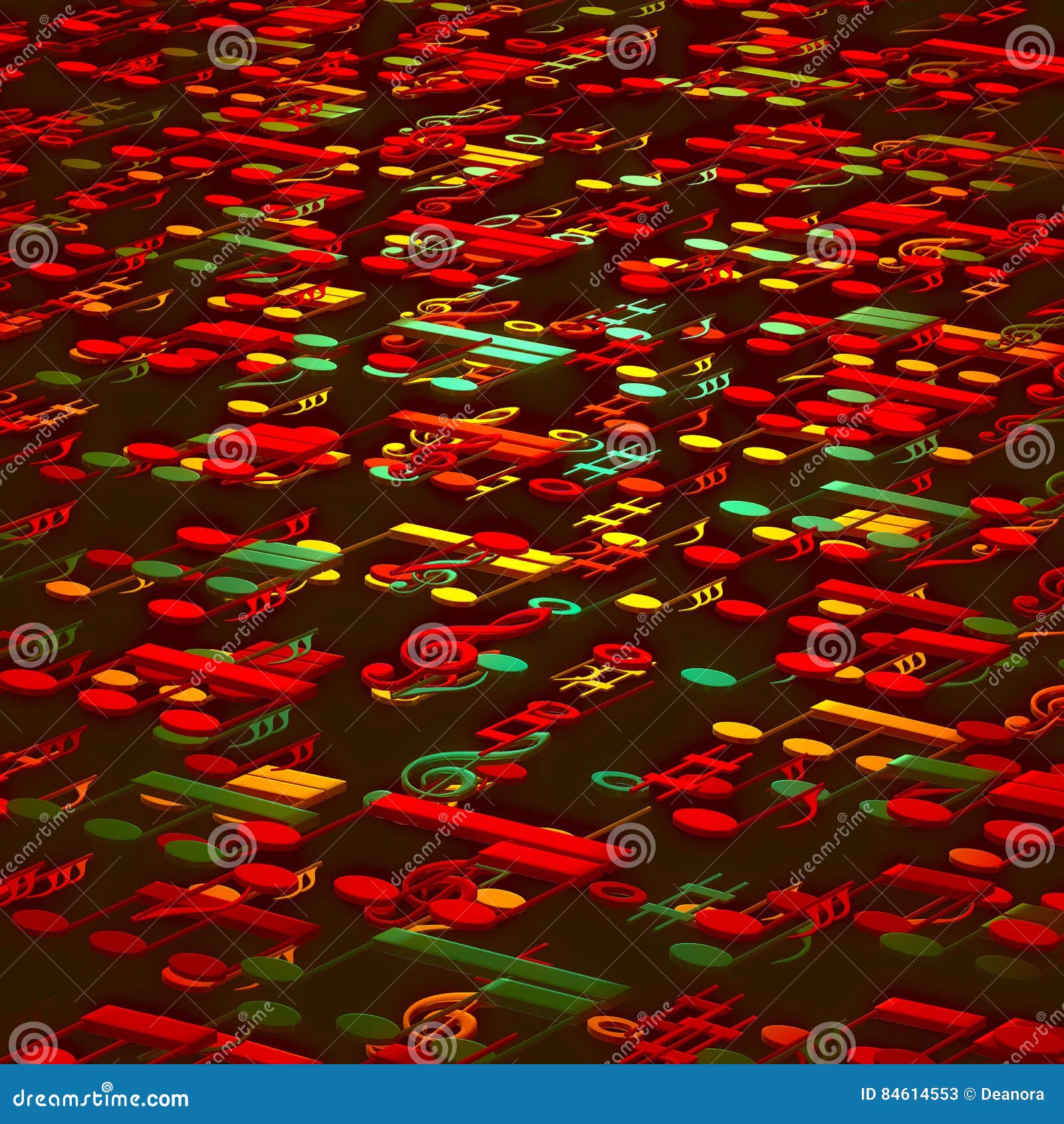 3d Illustration of Musical Notes Stock Illustration - Illustration of ...