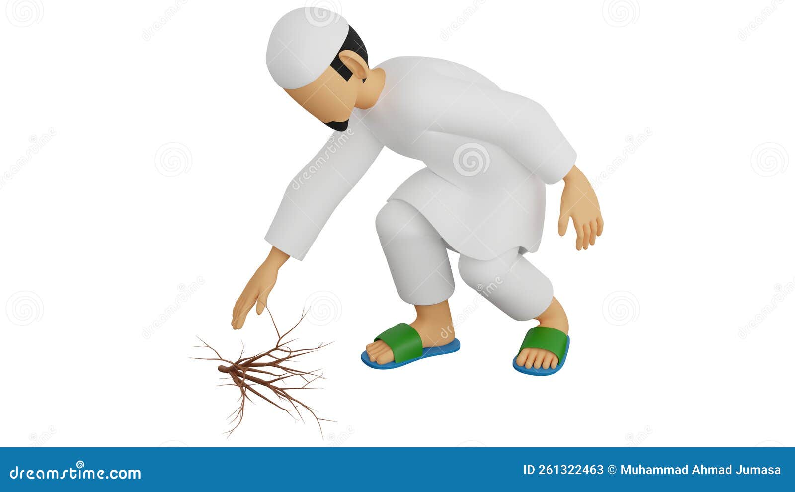 A 3D Illustration of a Muslim Removing Something Harmful Off the Road ...
