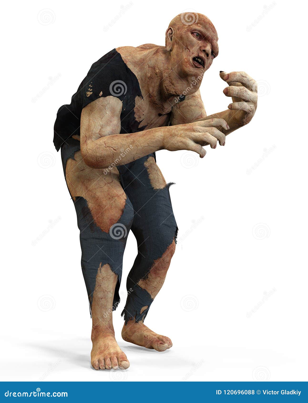 3D Illustration Mutant Monster Isolated on White Background Stock ...
