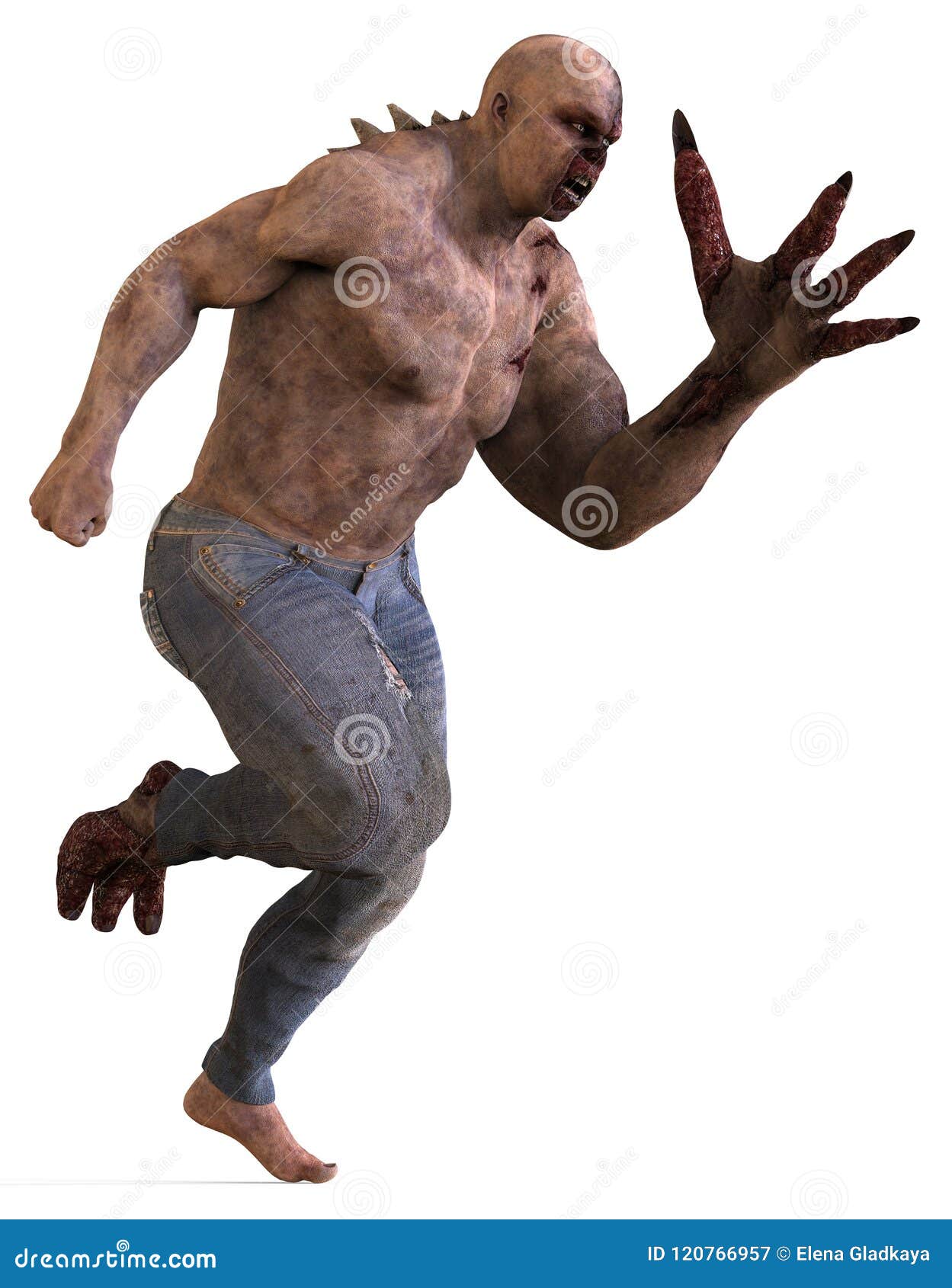 3D Illustration Mutant Monster Isolated on White Background Stock ...