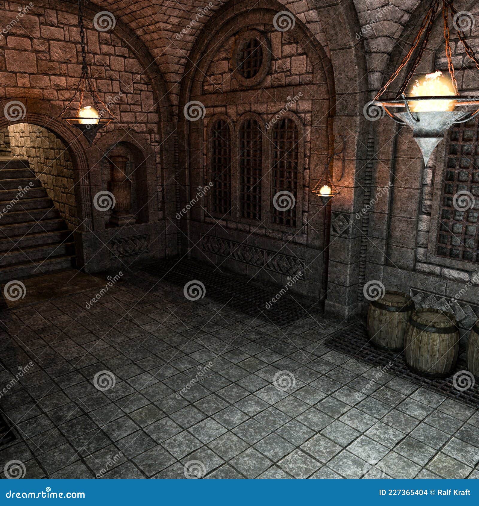 3D-illustration of a Mystical Dangerous Place and Dungeon Stock ...