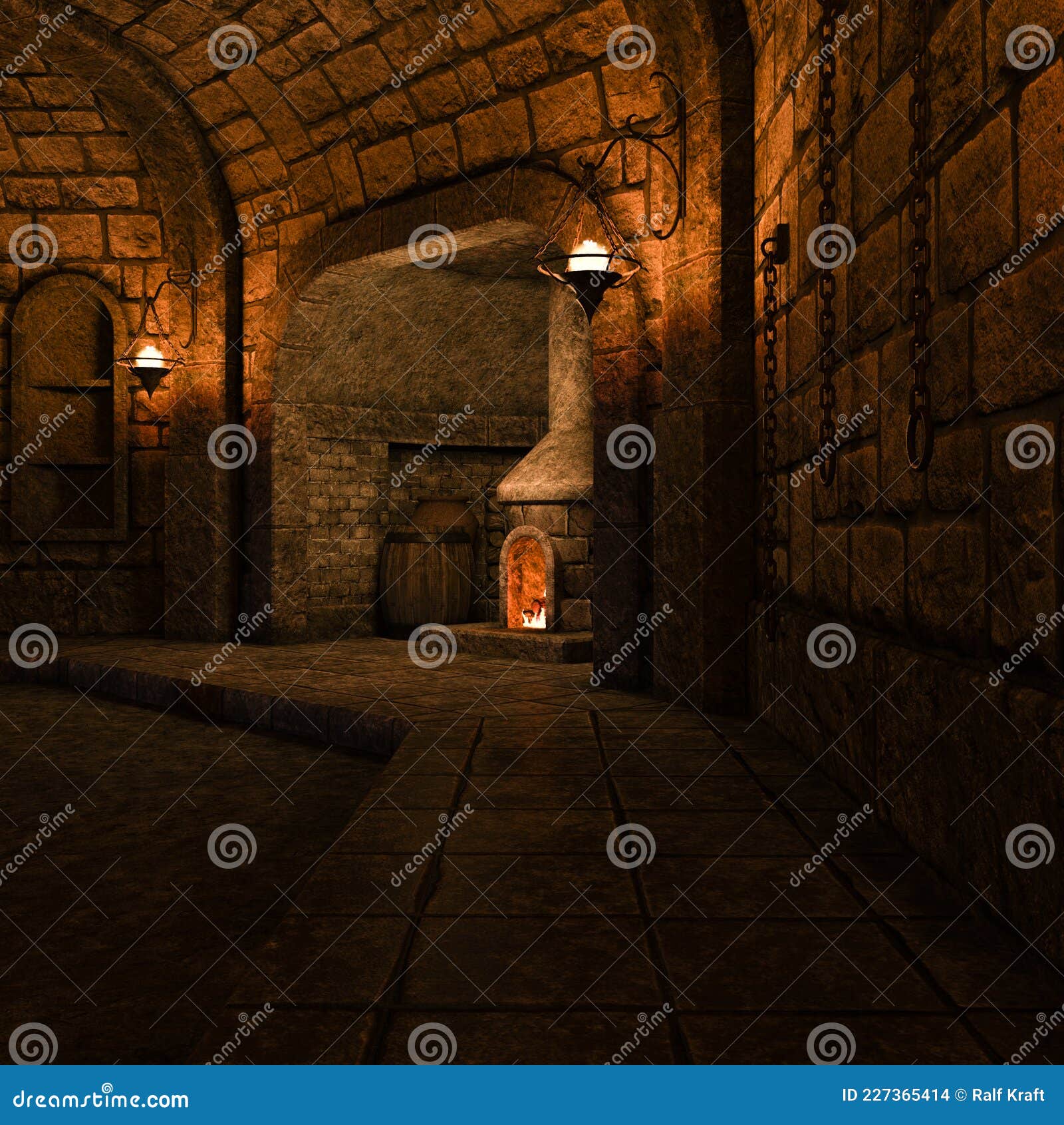 3D-illustration of a Mystical Dangerous Place and Dungeon Stock ...