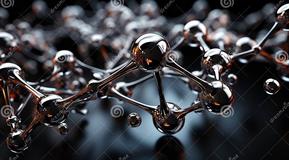 3d Illustration of Nano Connection. Scientific Technologies Macro ...