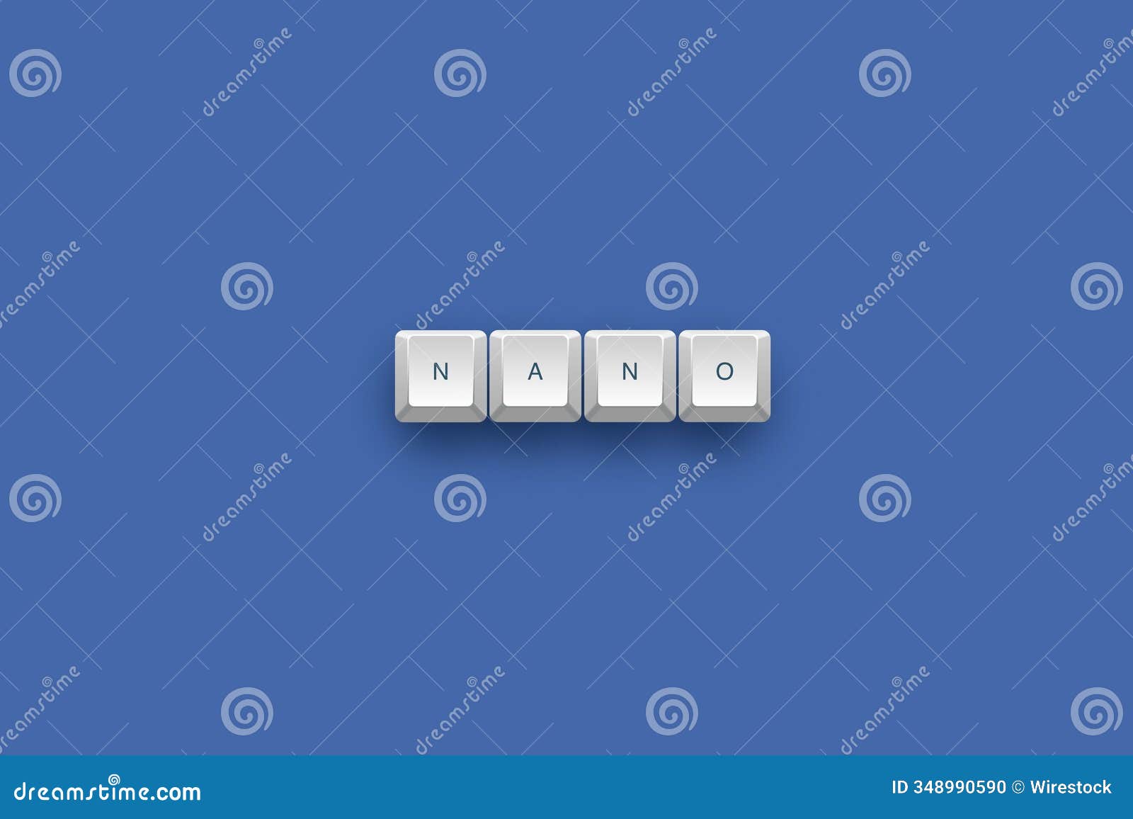 3d Illustration of Nano Word on White Keyboard Buttons with Shadow, on ...
