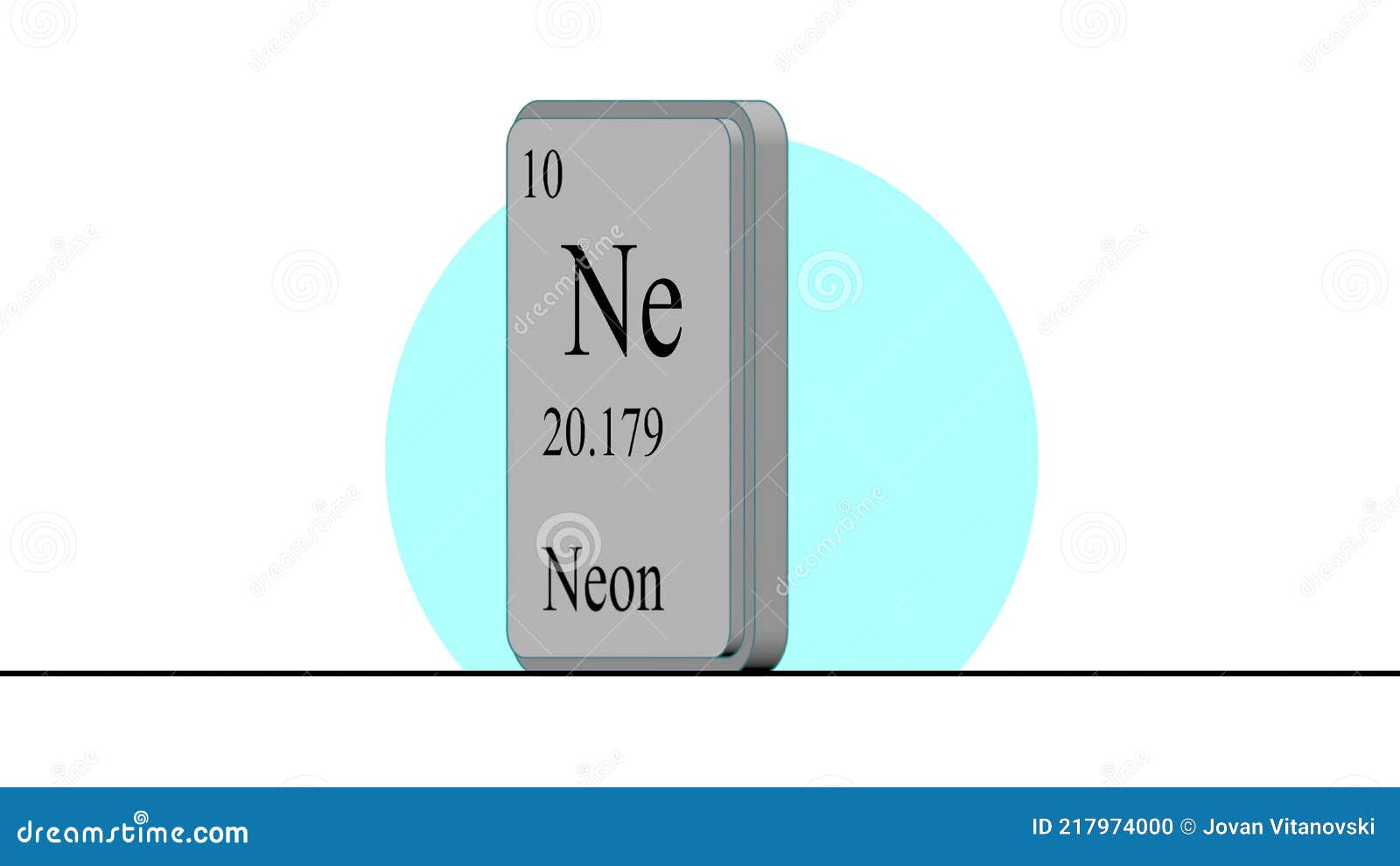 Neon. Element of the Periodic Table of the Mendeleev System Stock ...