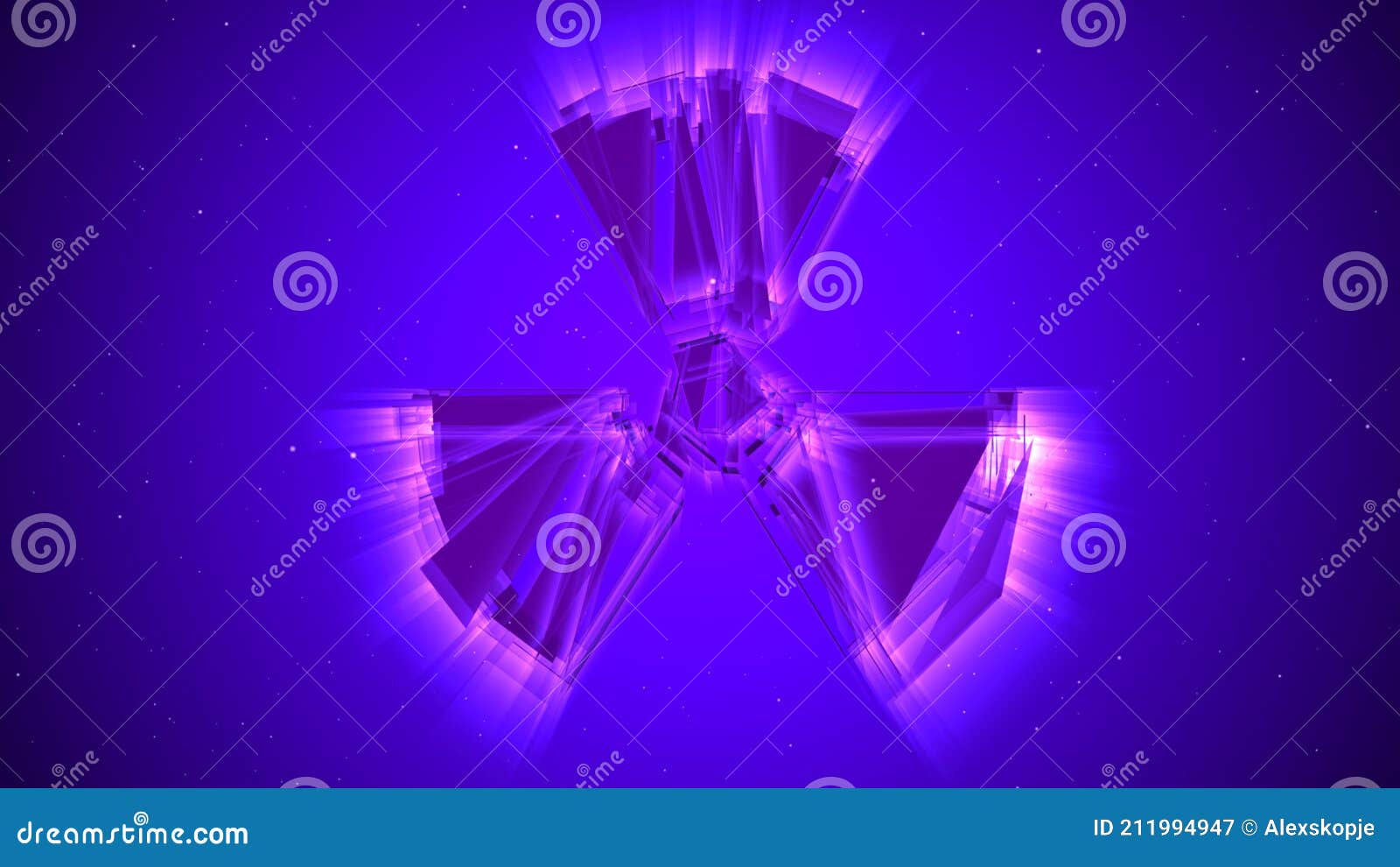 3D Illustration of Neon Glow Radioactive Sign Stock Illustration ...