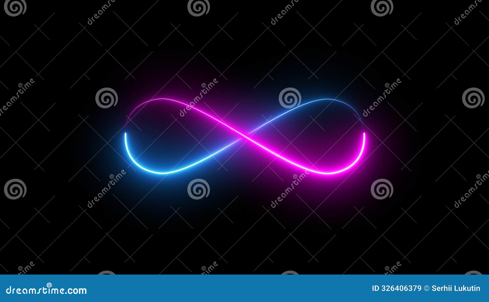 3D Illustration of Neon Infinity Sign Stock Illustration - Illustration ...