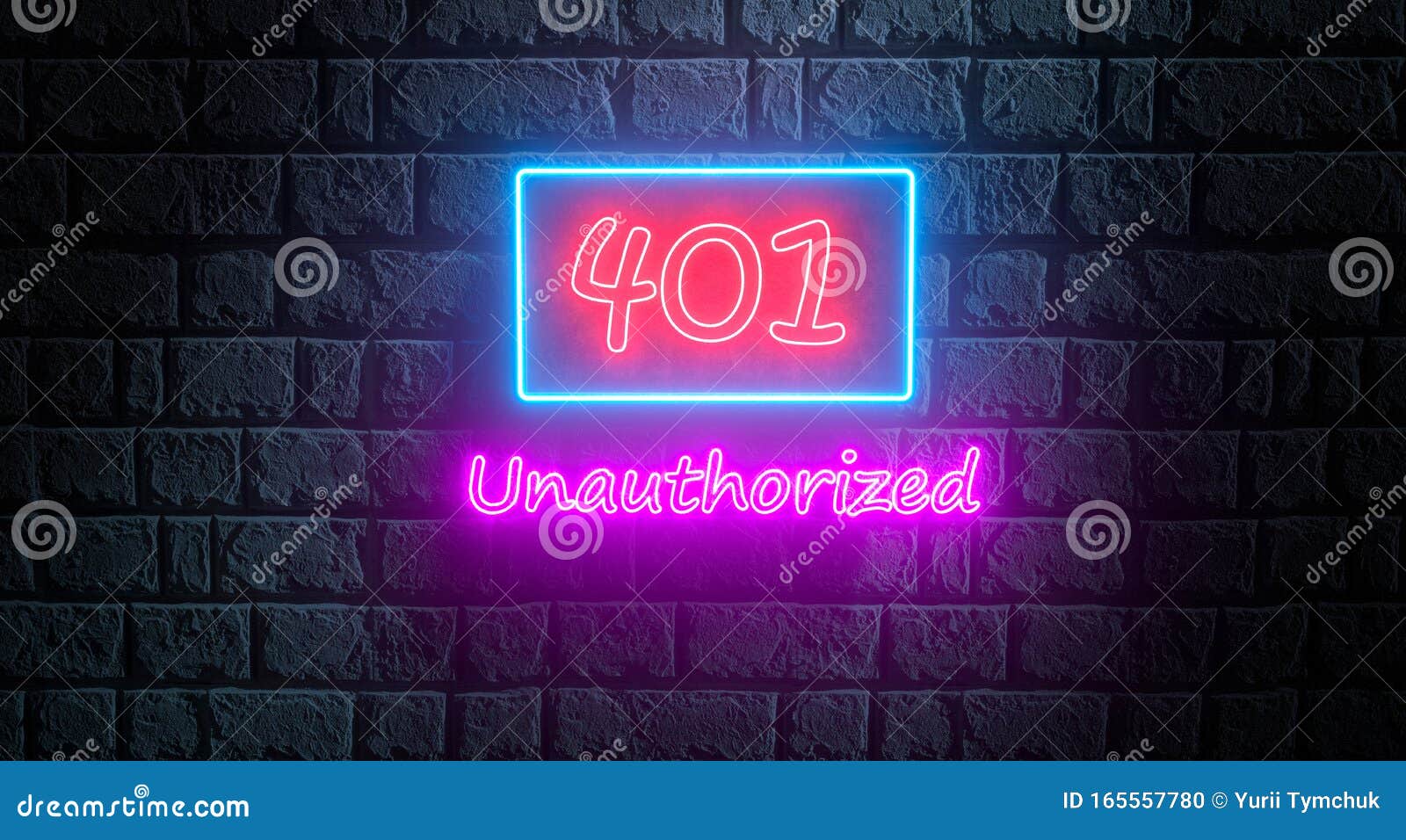 3d Illustration Of Neon Street Sign Of HTTP Status Code 401 ...
