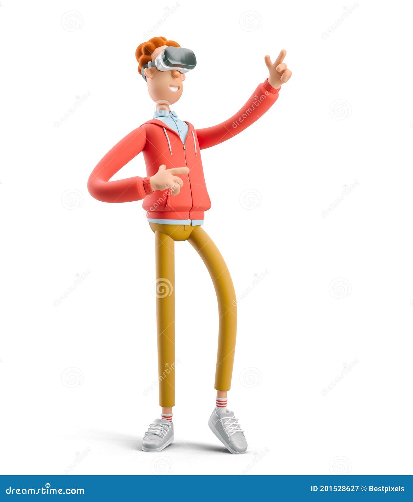 3d Illustration. Nerd Larry in Virtual Reality Glasses. VR Concept ...