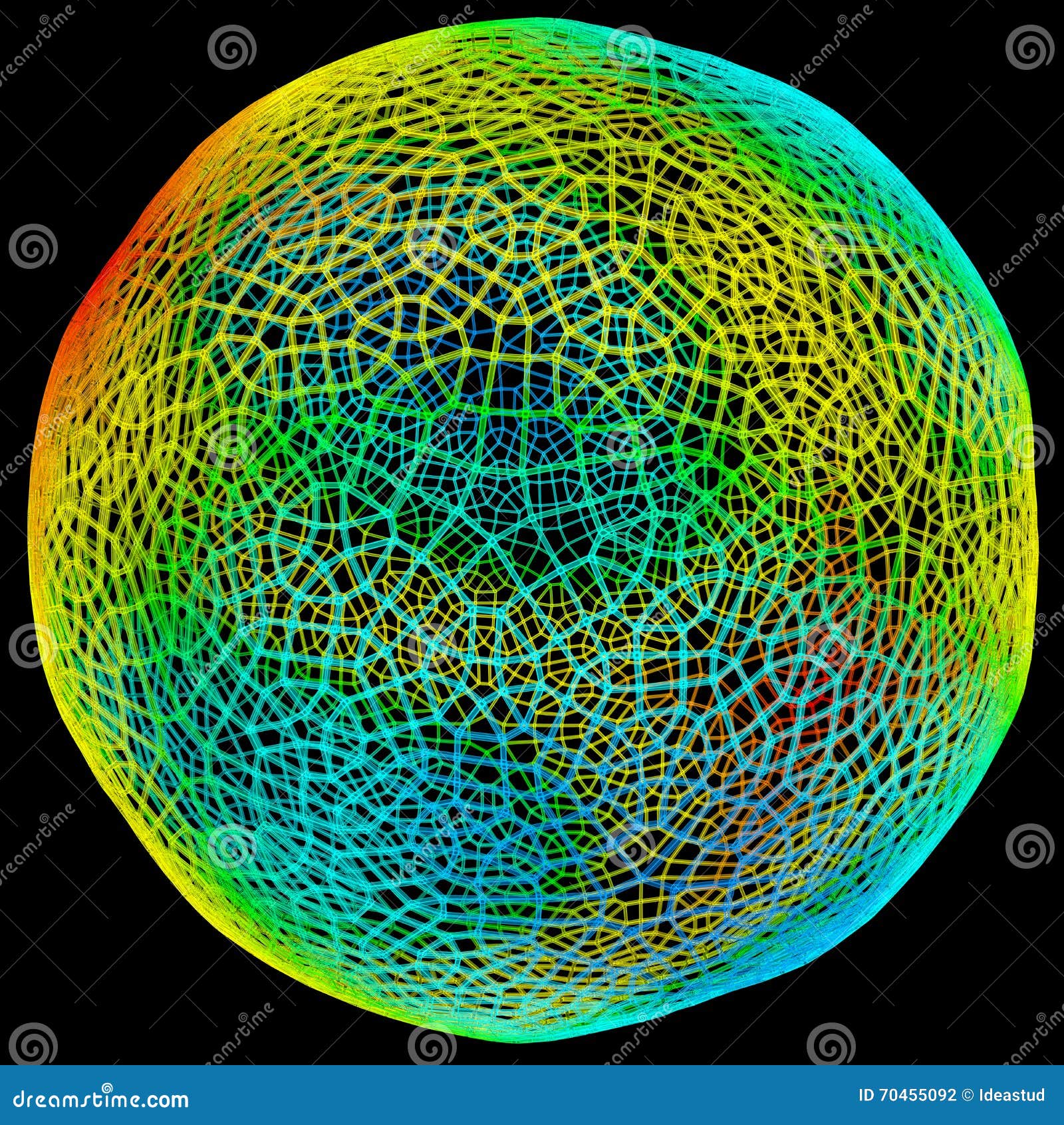 3D Illustration of Network Grid Globe Stock Illustration - Illustration ...
