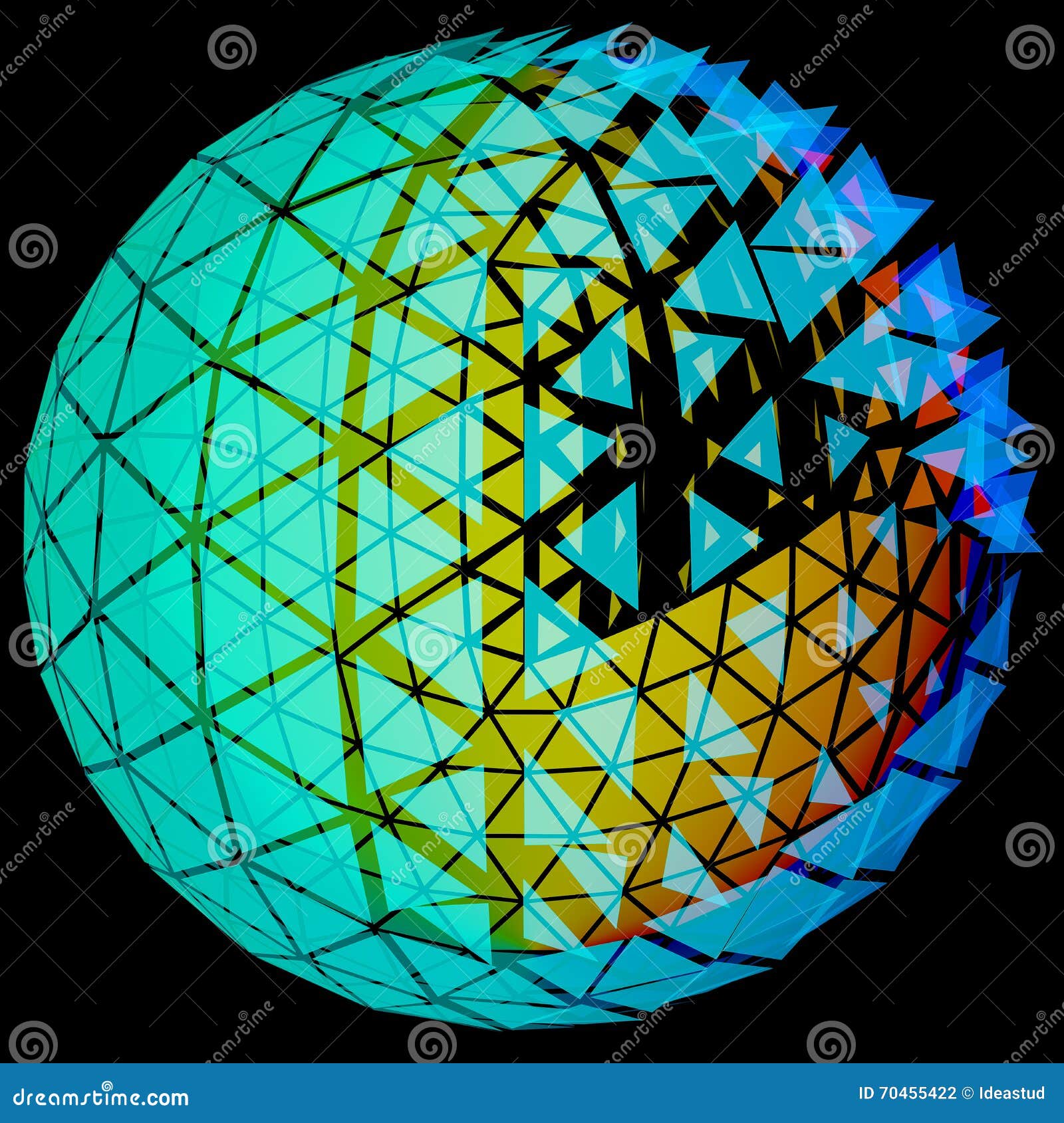 3D Illustration of Network Grid Globe Stock Illustration - Illustration ...