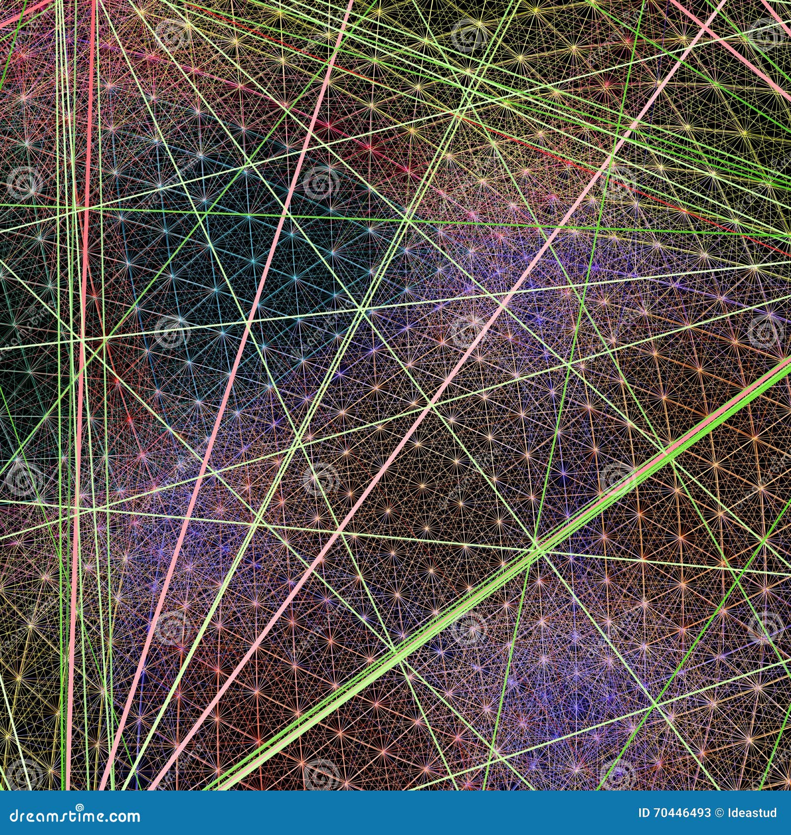 3D Illustration of Network Grid Surface Stock Illustration ...