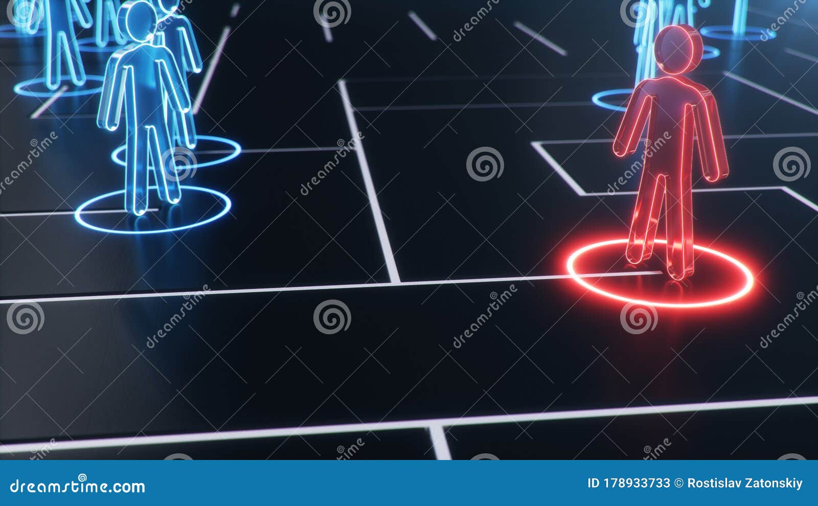 3d Illustration Network Structure between People, Data Exchange. the ...