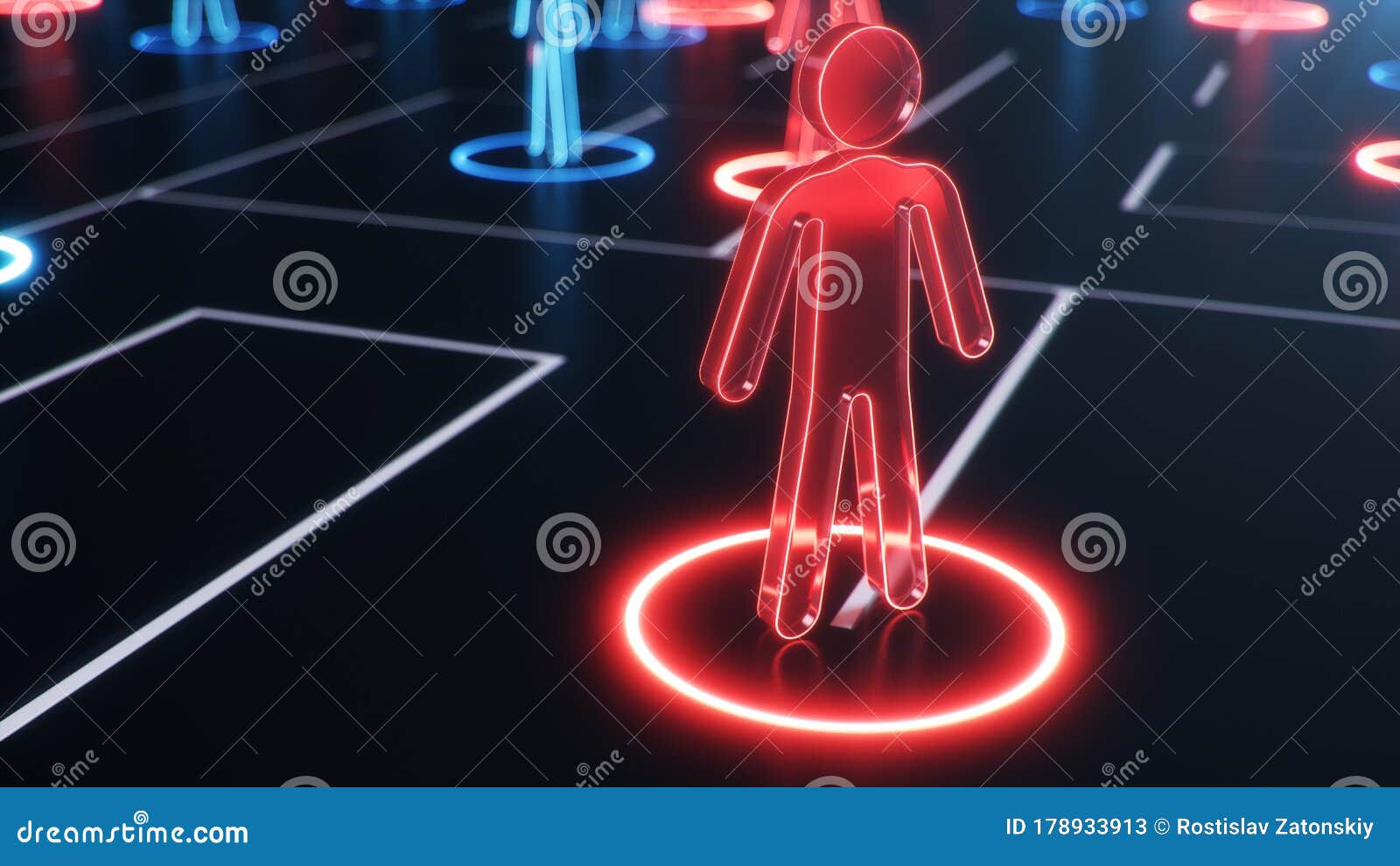 3d Illustration Network Structure between People, Data Exchange. the ...