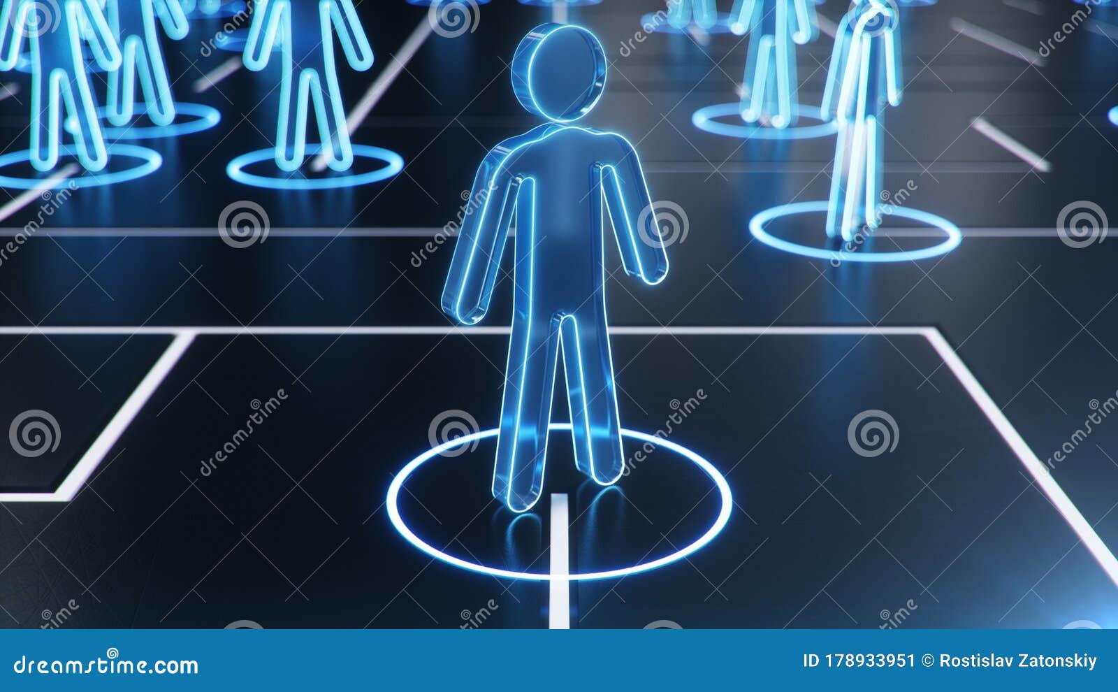 3d Illustration Network Structure between People, Data Exchange. the ...