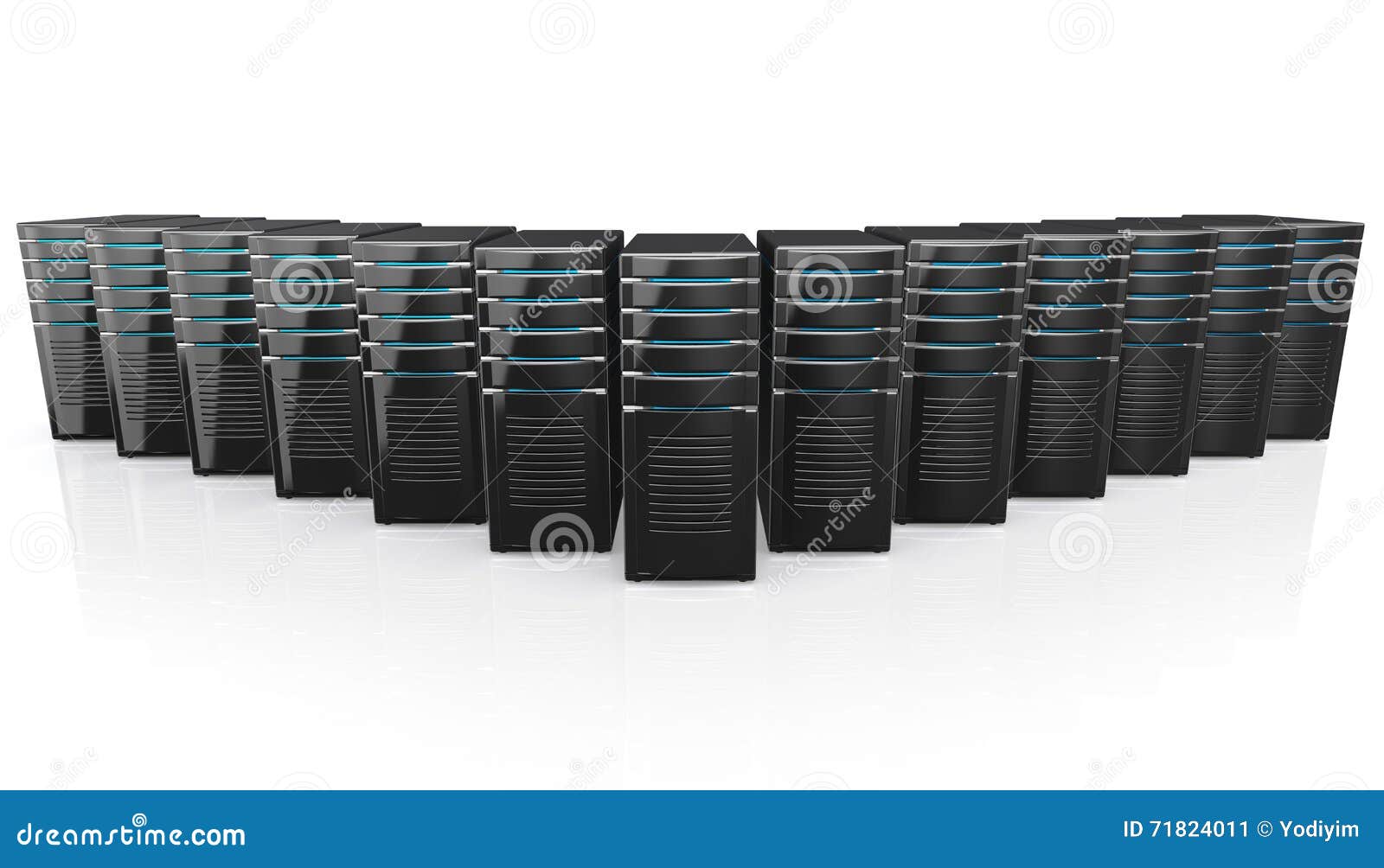 3D Illustration of Network Workstation Servers. Stock Illustration ...