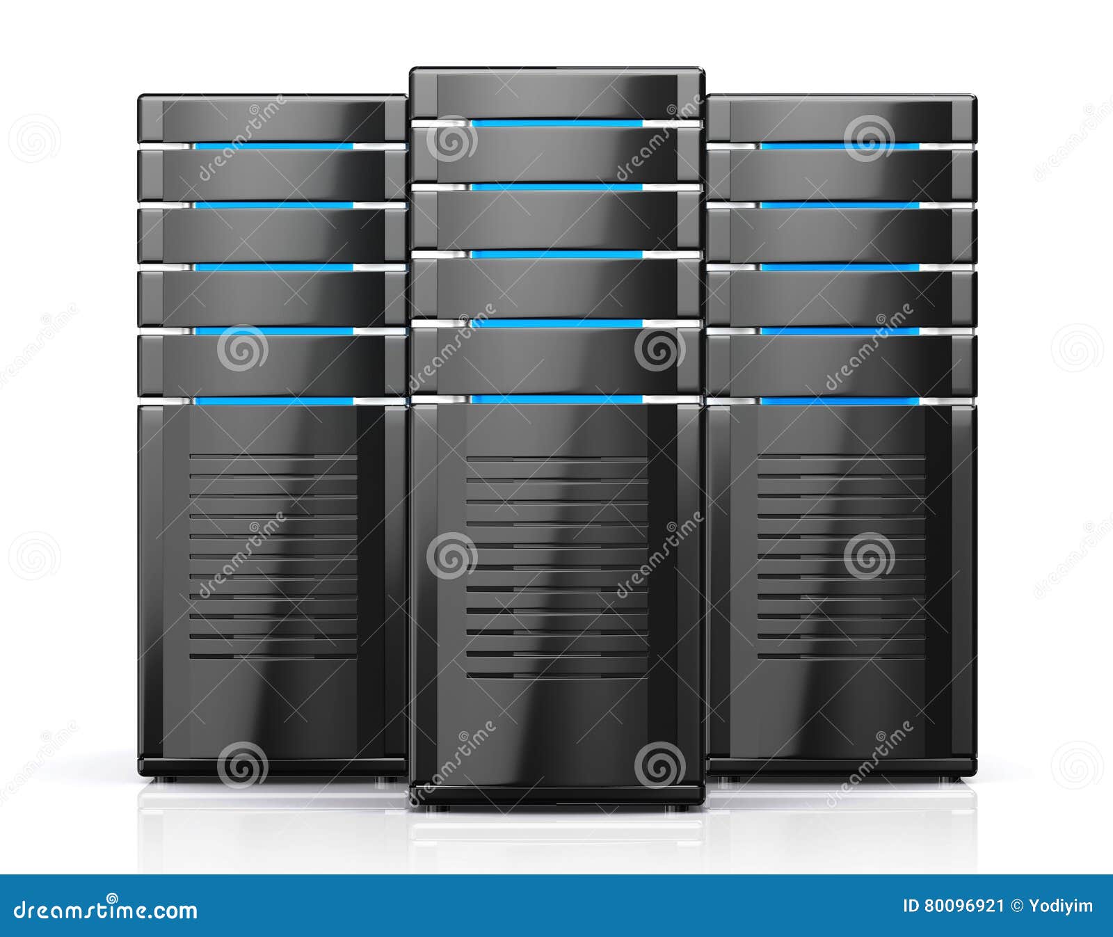 3D Illustration of Network Workstation Servers. Stock Illustration ...