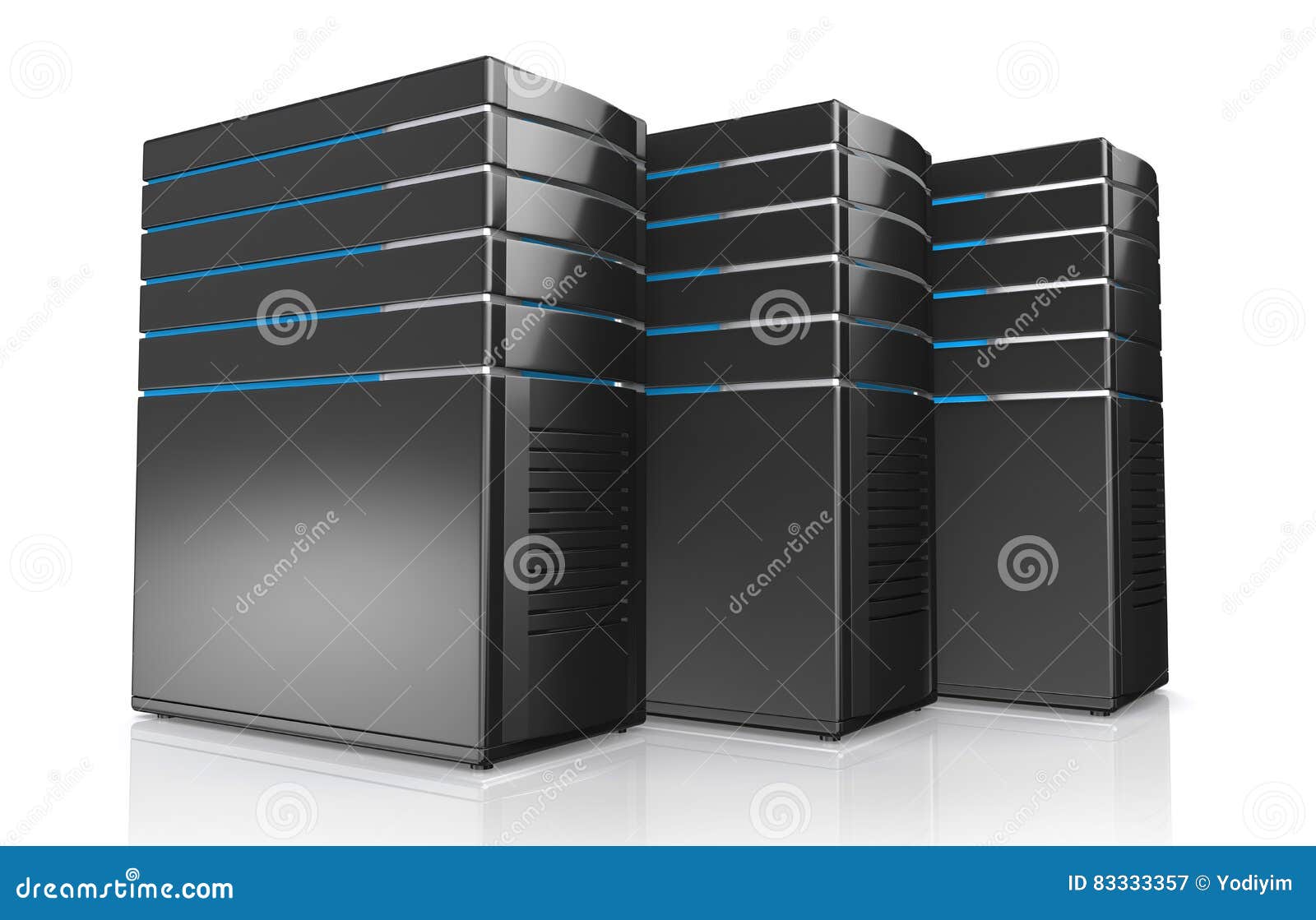 3D Illustration of Network Workstation Servers. Stock Illustration ...