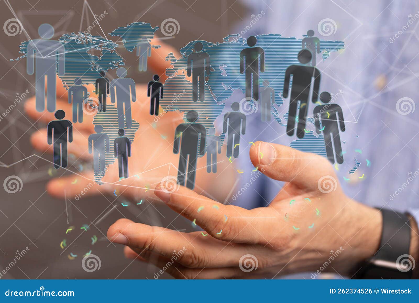 3d Illustration of Networking Technology, Organization Team Chart ...