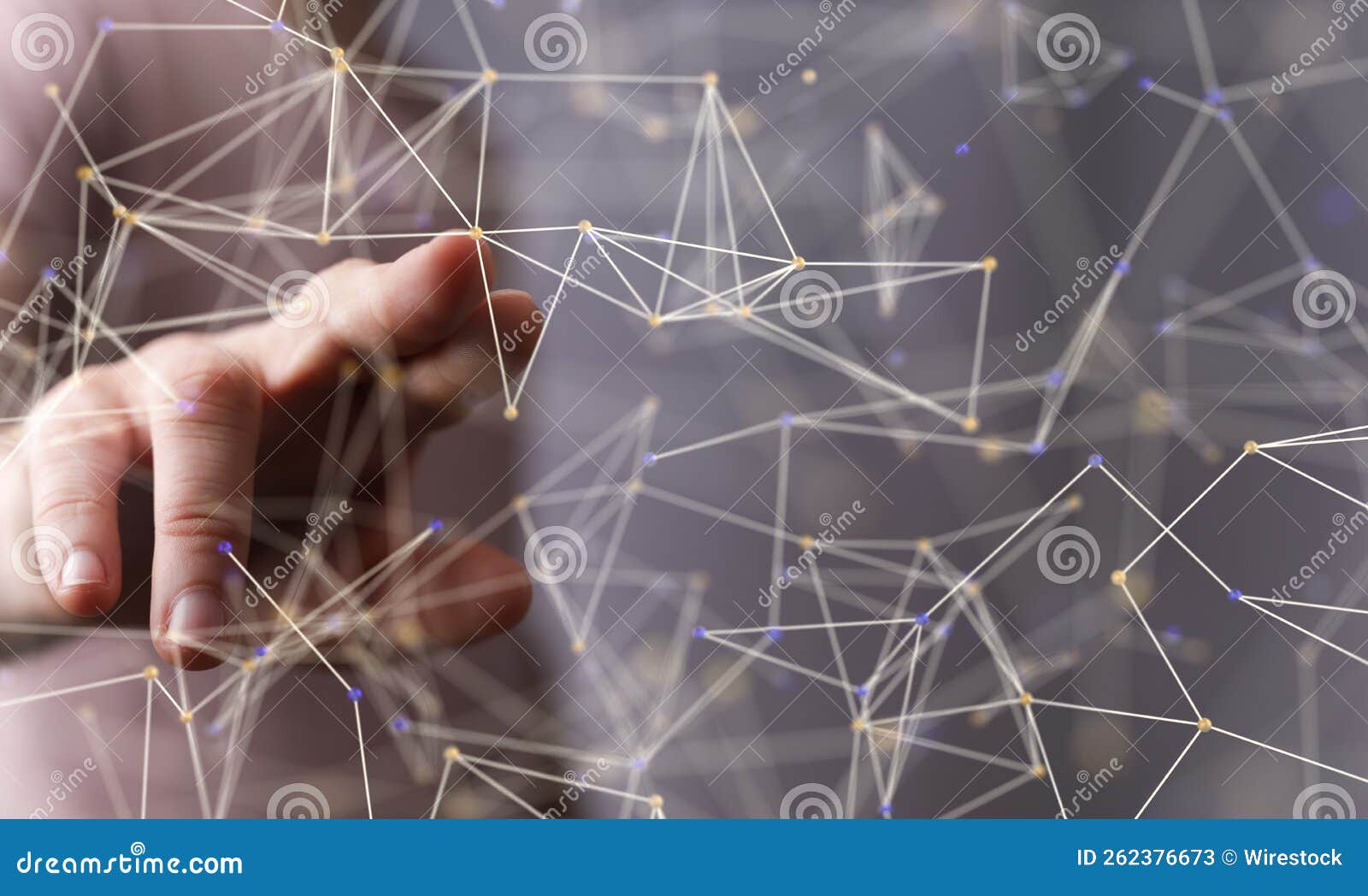 3d Illustration of Networking Technology, Organization Team Chart ...