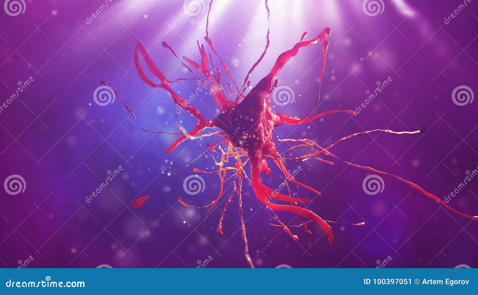 3d Illustration of Neural Cell Stock Illustration - Illustration of ...
