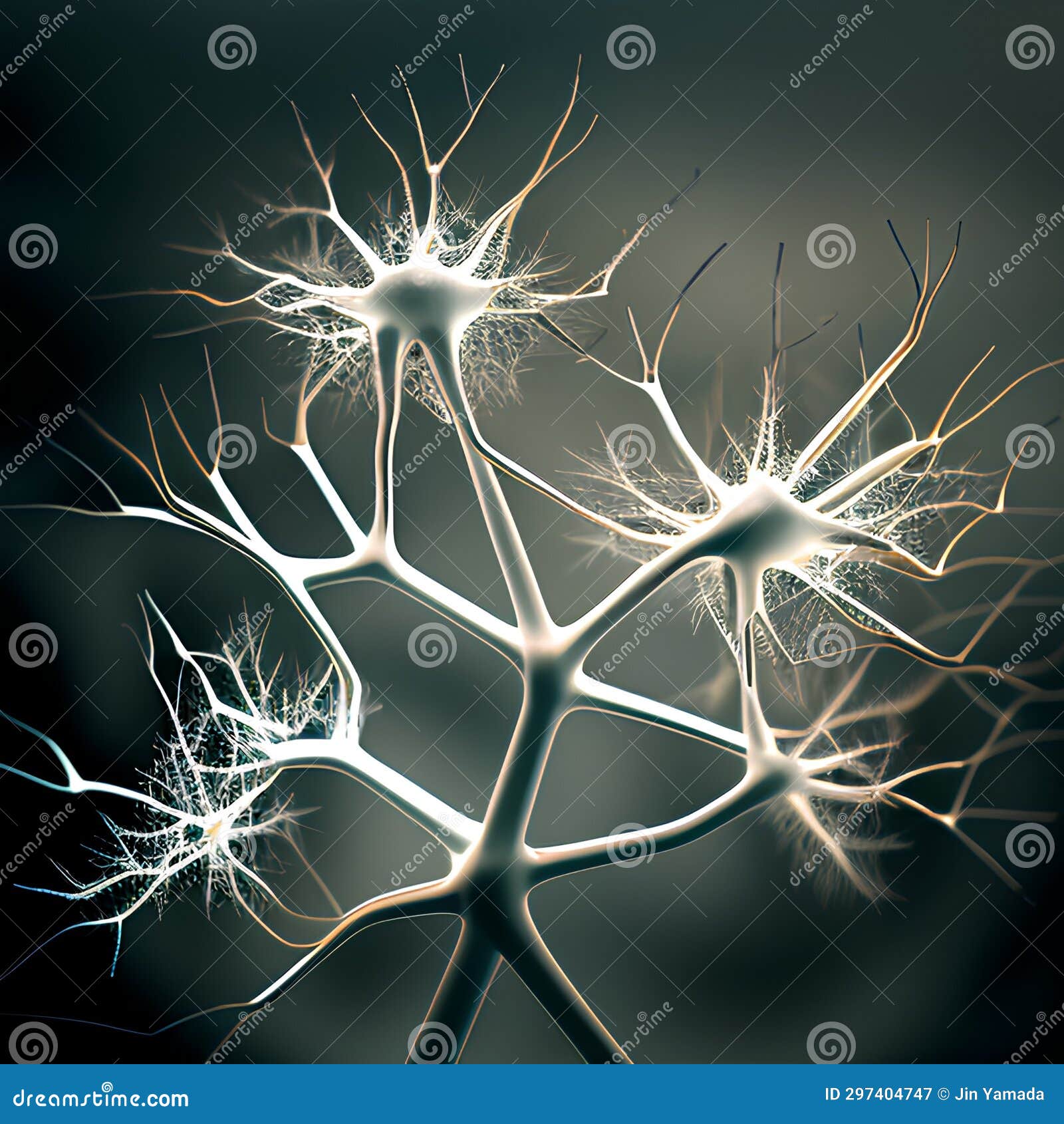 3d Illustration of a Neuron, Brain Cell, Nervous System. Stock ...
