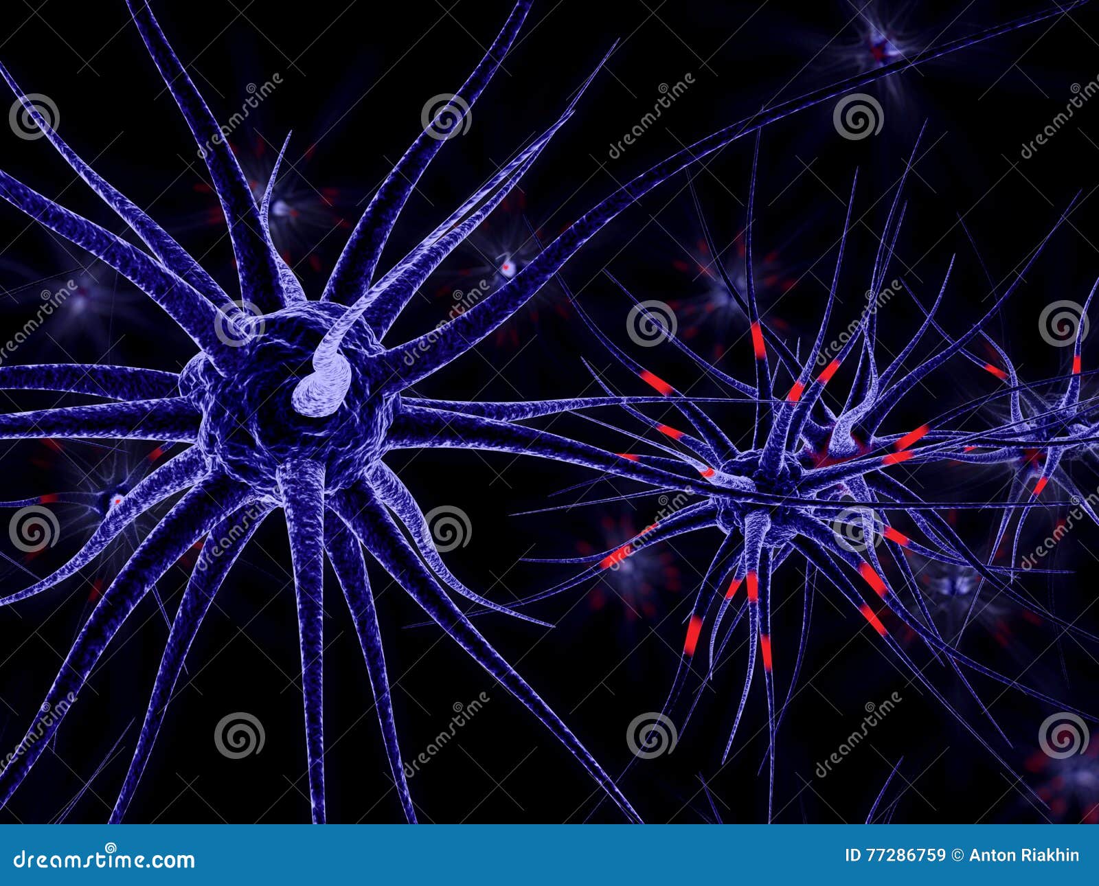 3D Illustration of Neuronal Cells. Stock Illustration - Illustration of ...