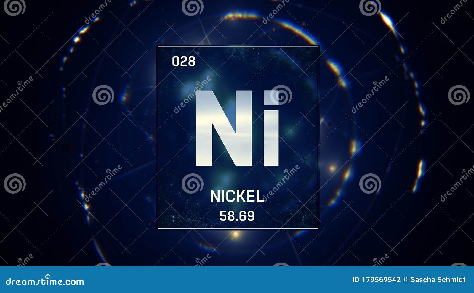 3D-Illustration, Nickel Symbol - Ni. Element Of The Periodic Table On ...