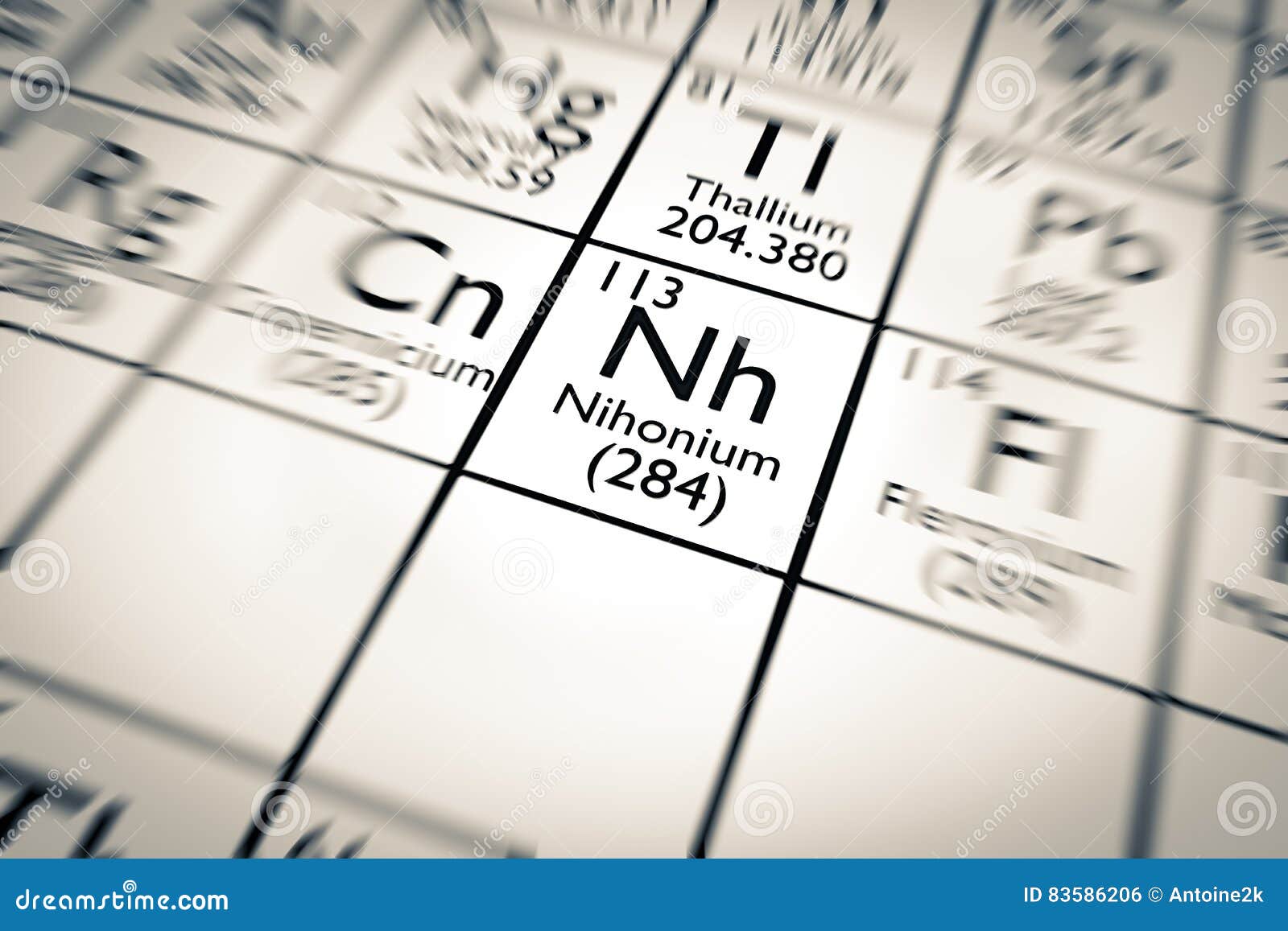3D Illustration of Nihonium Chemical Element Stock Illustration ...