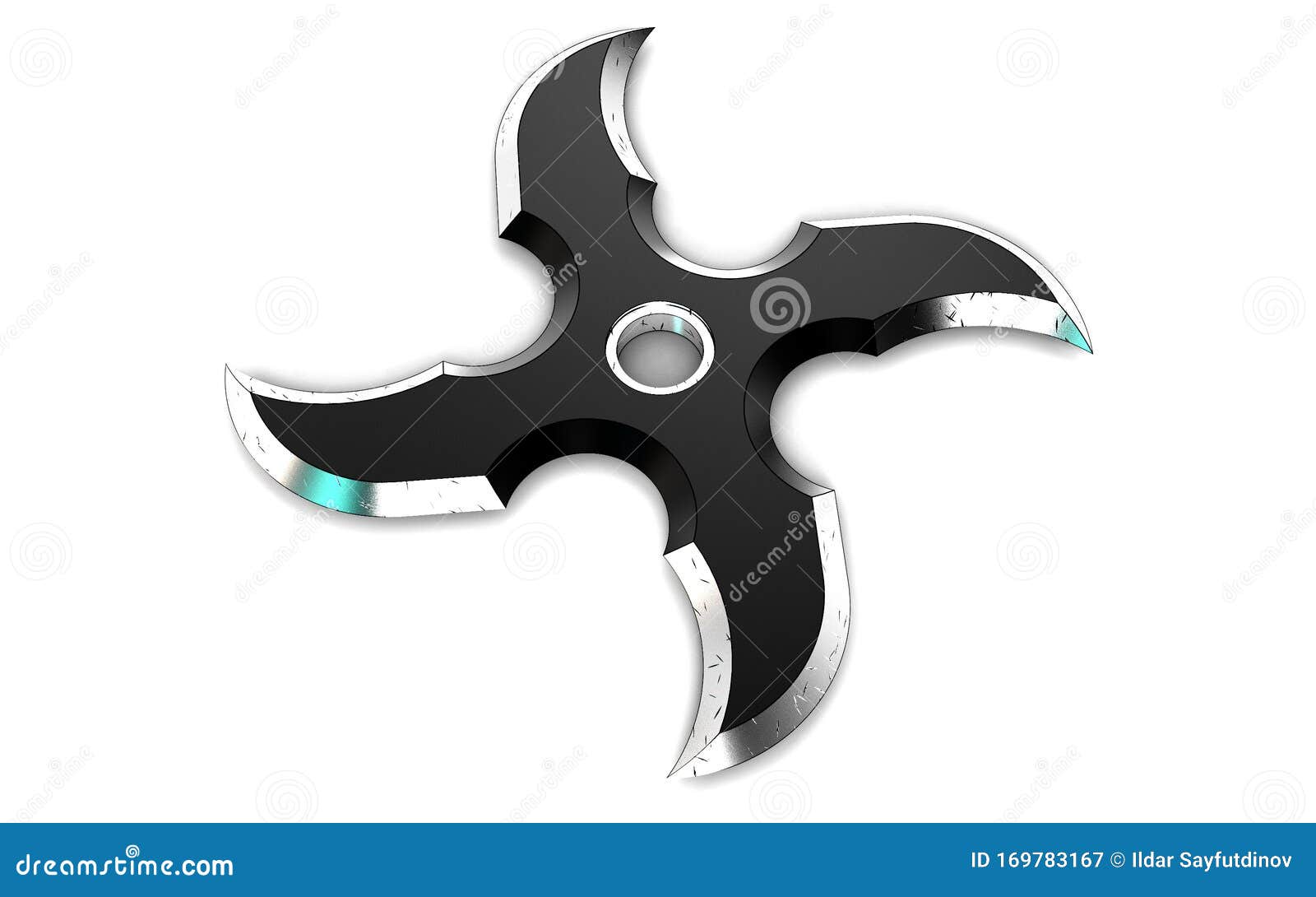 3d Illustration of Ninja Shuriken Stars Isolated Stock Illustration ...
