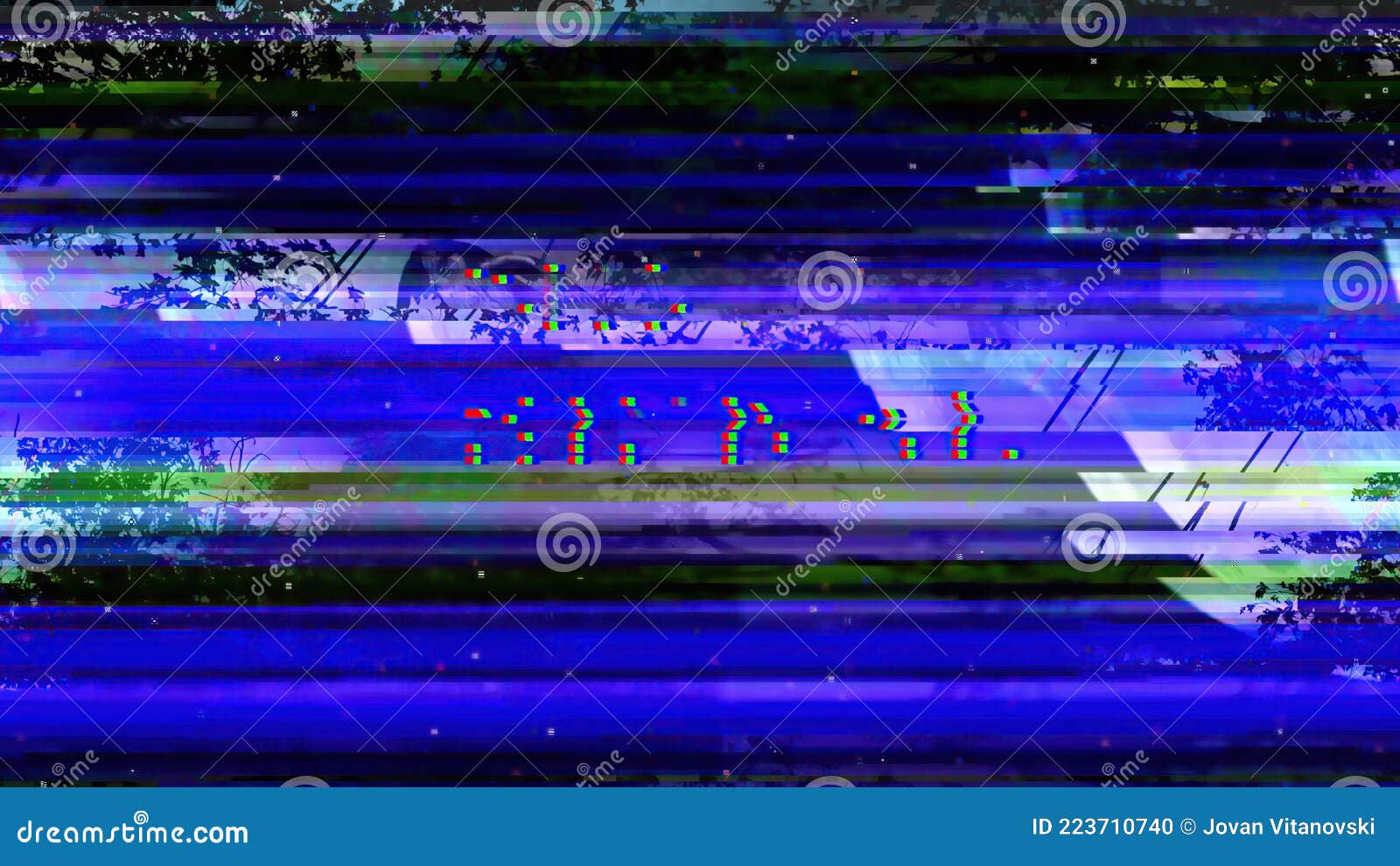 No Signal, Message with Glitch Effect Stock Illustration - Illustration ...