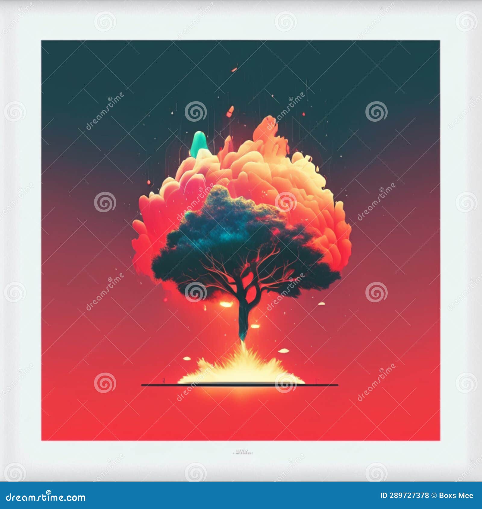 3d Illustration of a Nuclear Explosion in the Form of a Tree Generative ...
