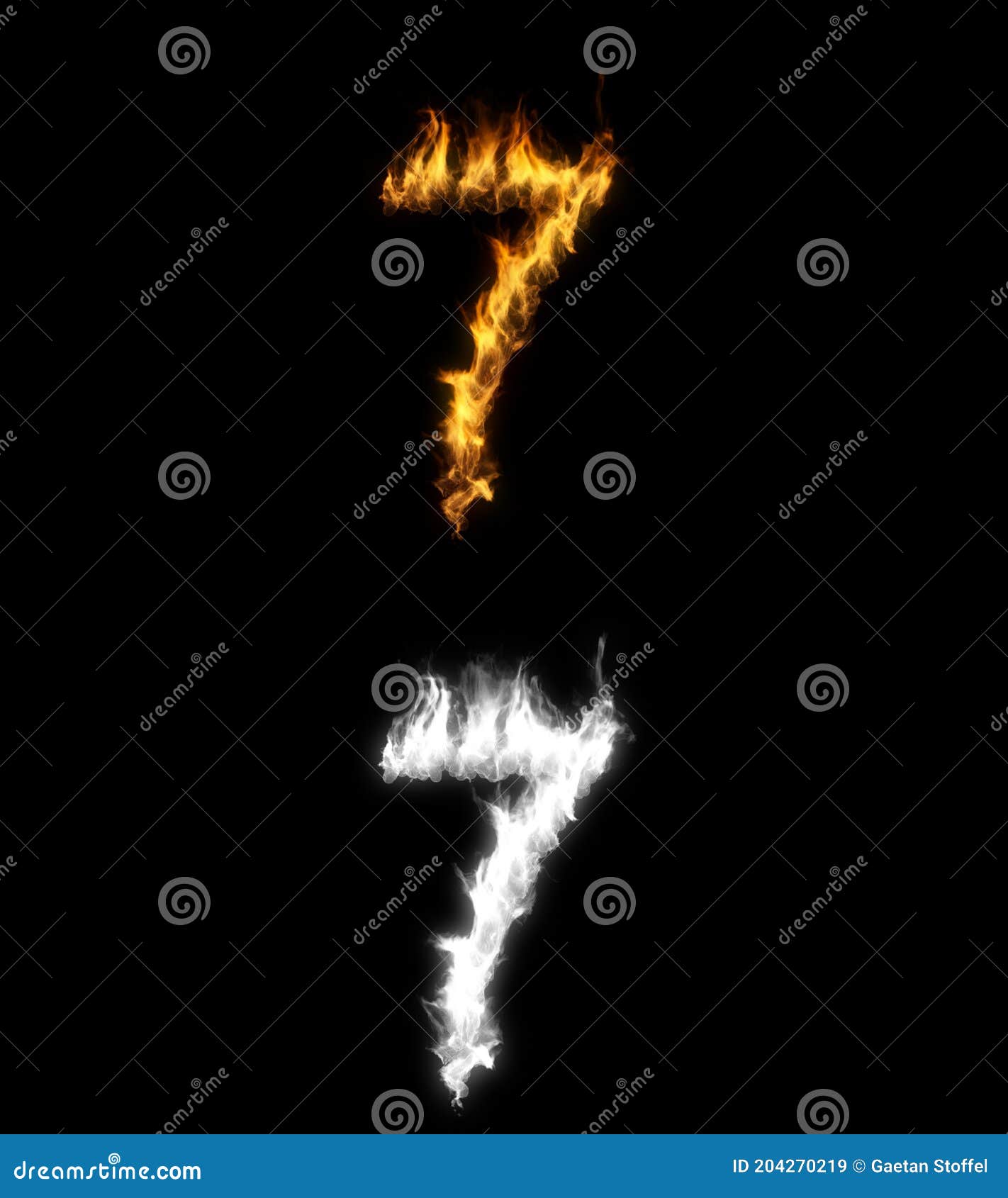 3D Illustration of the Number on Fire with Alpha Layer Stock ...