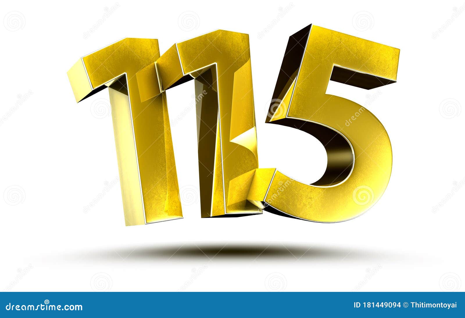 Number 115 Gold color 3d. stock illustration. Illustration of banking ...