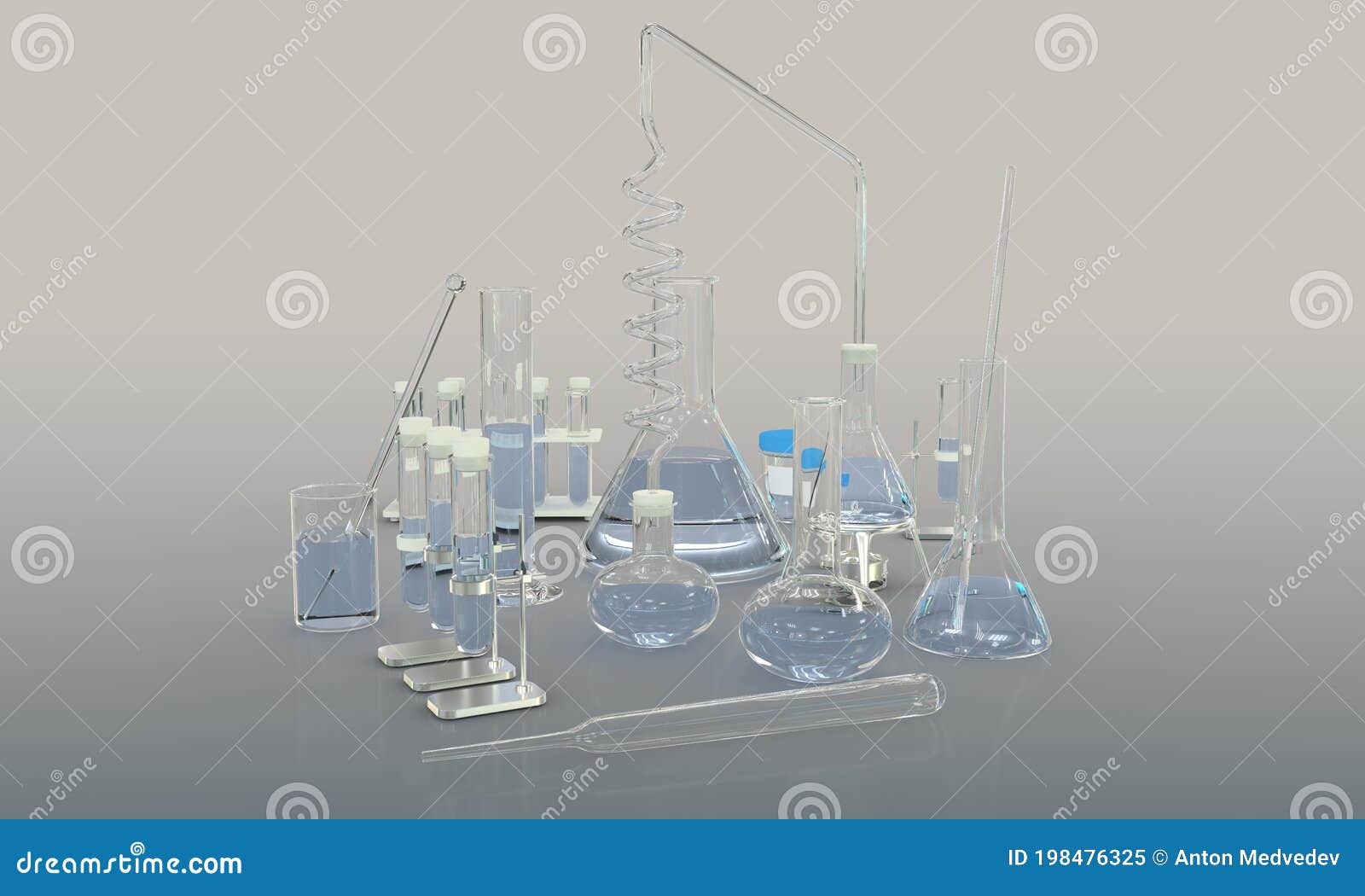 3D Illustration Of Objects - Laboratory Proofs With Various Medical ...