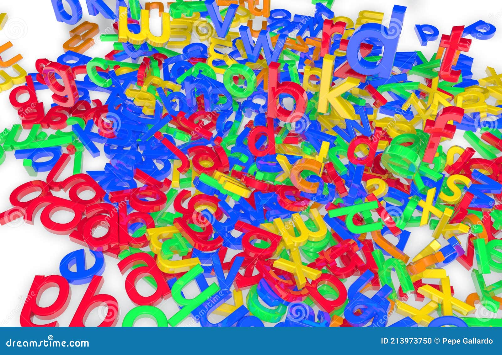 3d Illustration of Objects of the Letters of the Alphabet. Stock ...