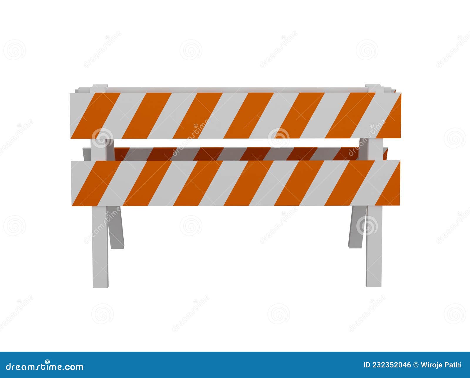 3D Illustration of Obstacles during Road Repairs Construction Work on ...