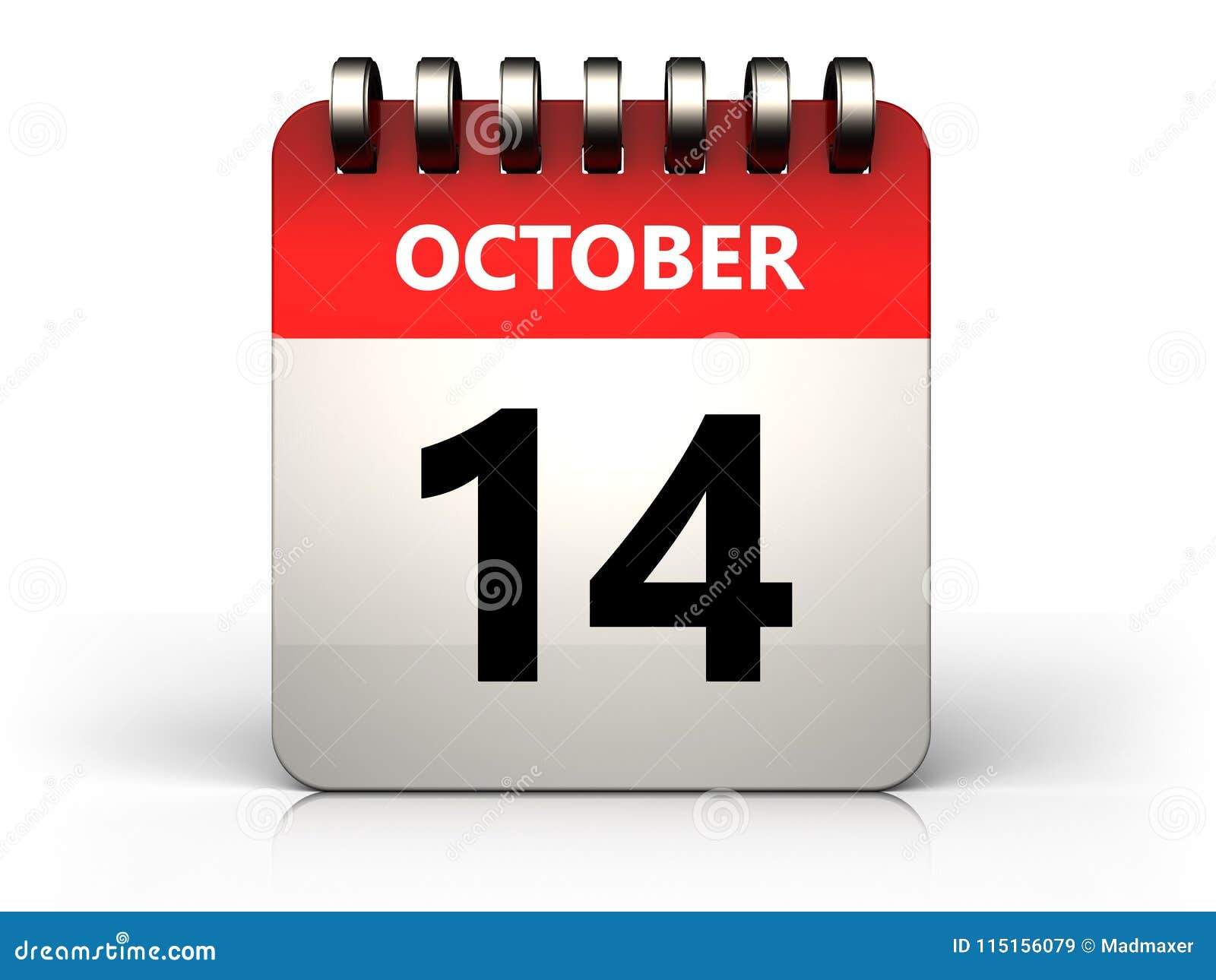 3d 14 october calendar stock illustration. Illustration of sign - 115156079
