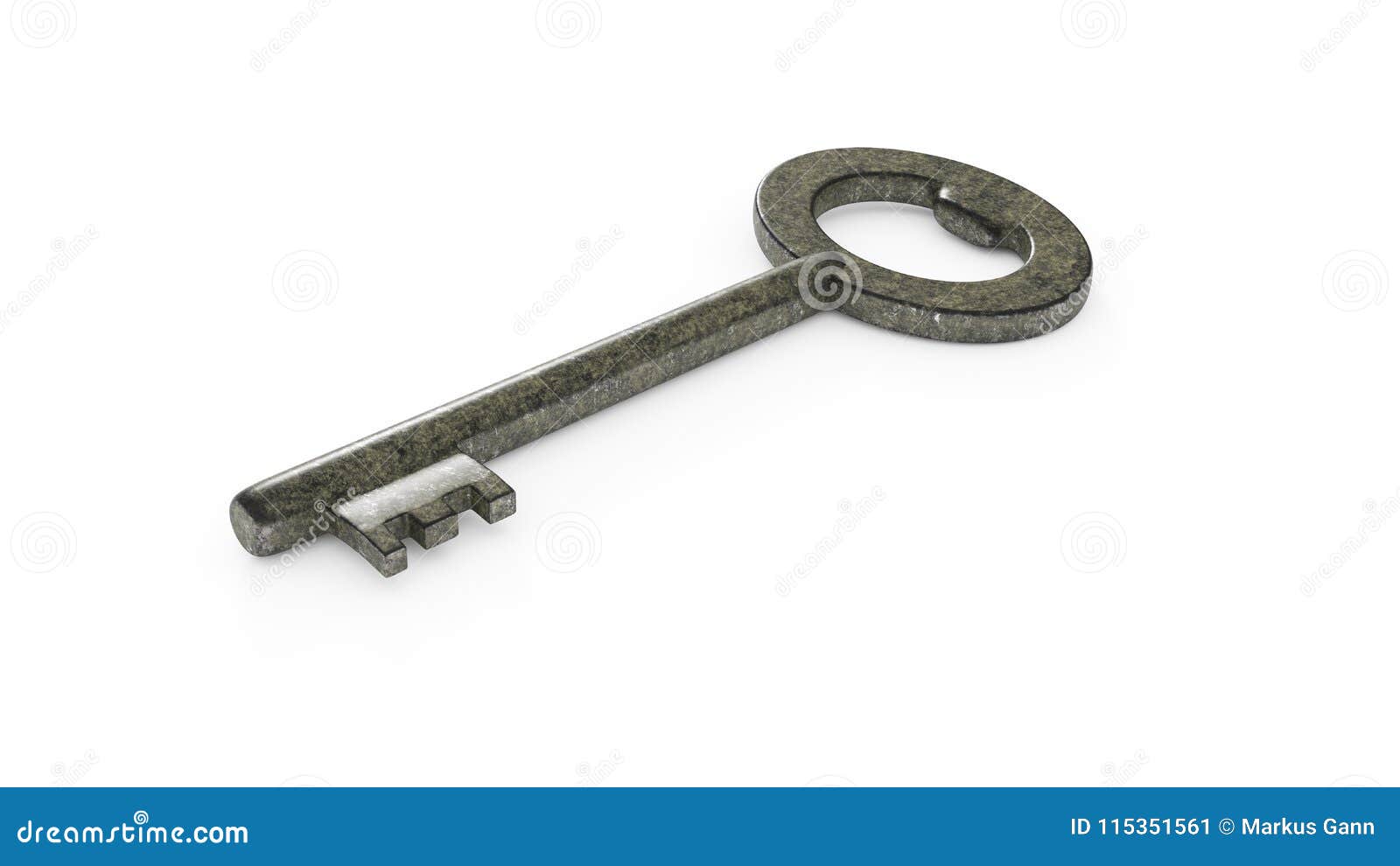 Old key isolated on white stock illustration. Illustration of lock ...