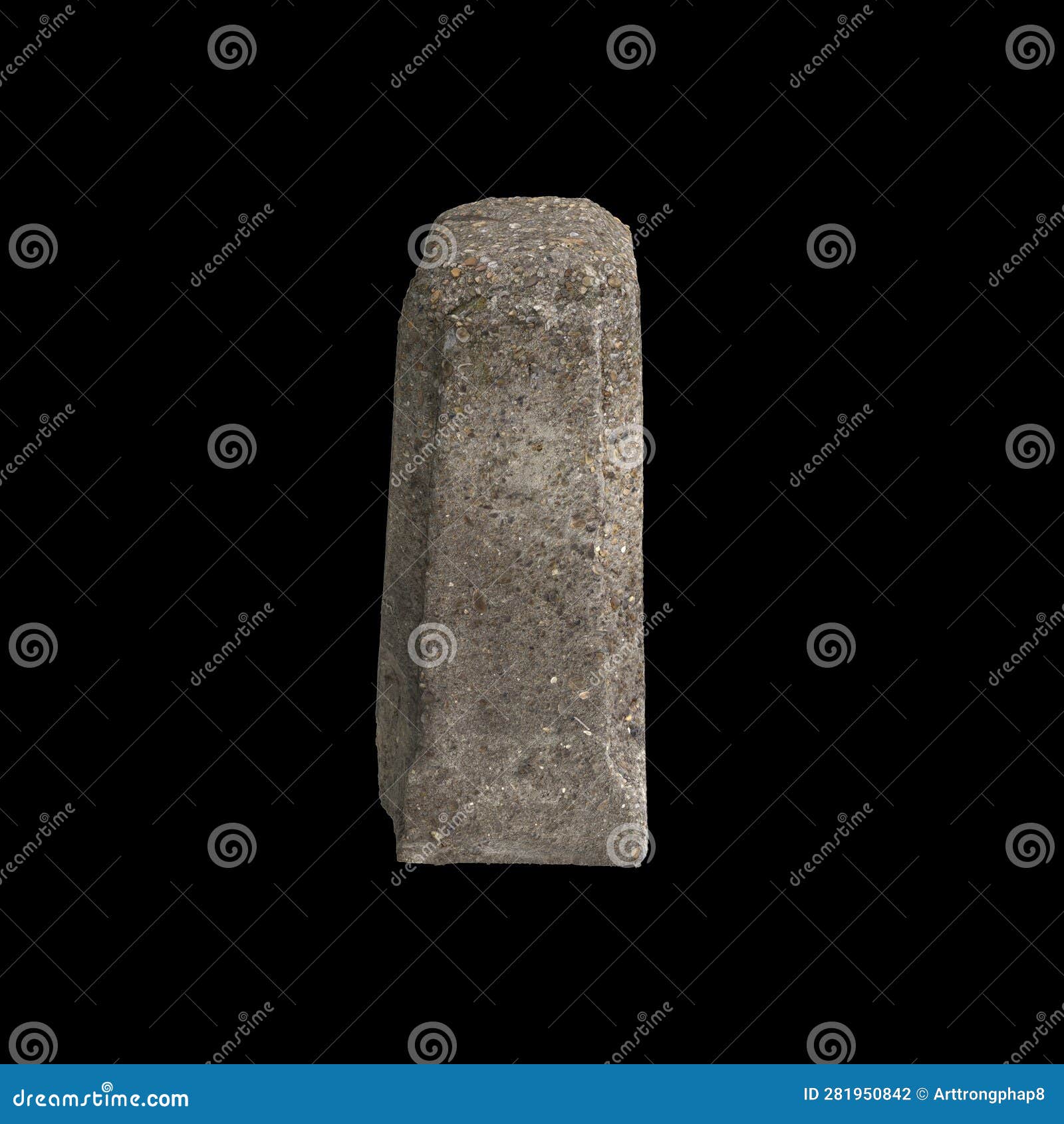 3d Illustration of Old Milestones Isolated on Black Background Stock ...