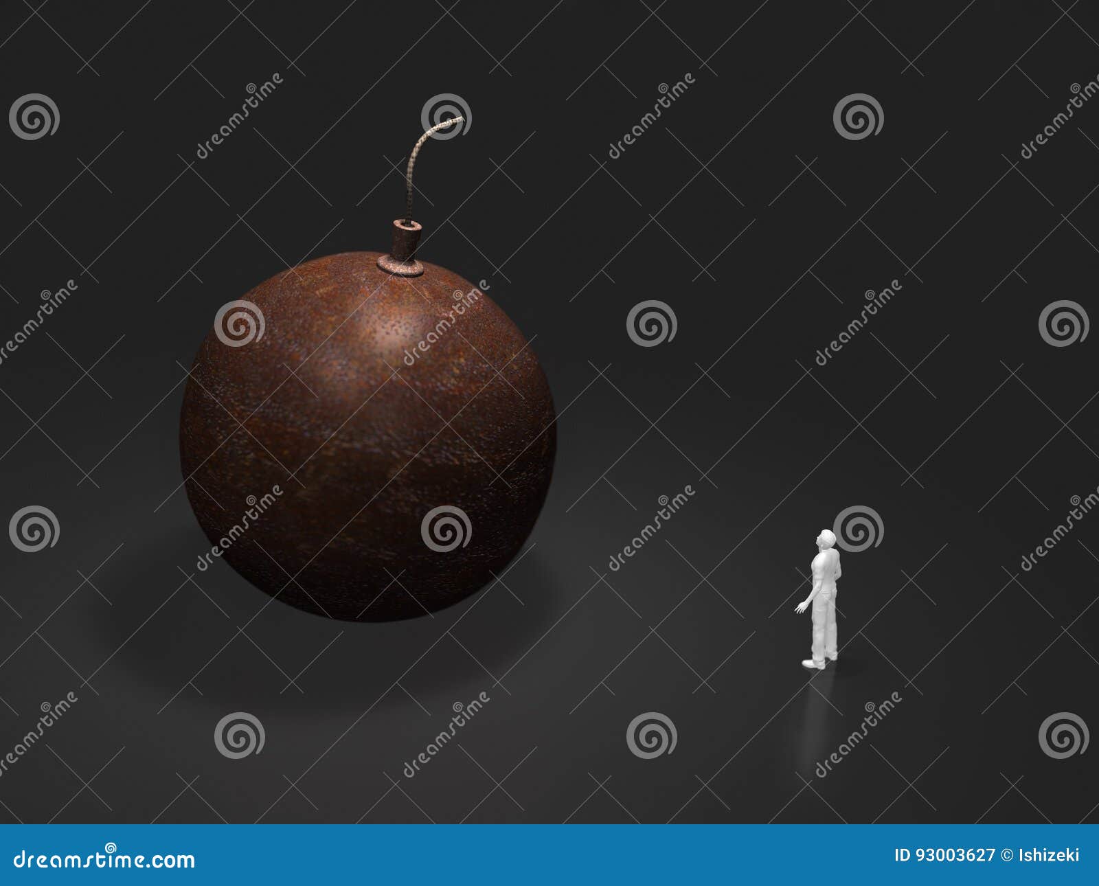 3D Illustration of One Bomb Stock Illustration - Illustration of devil ...