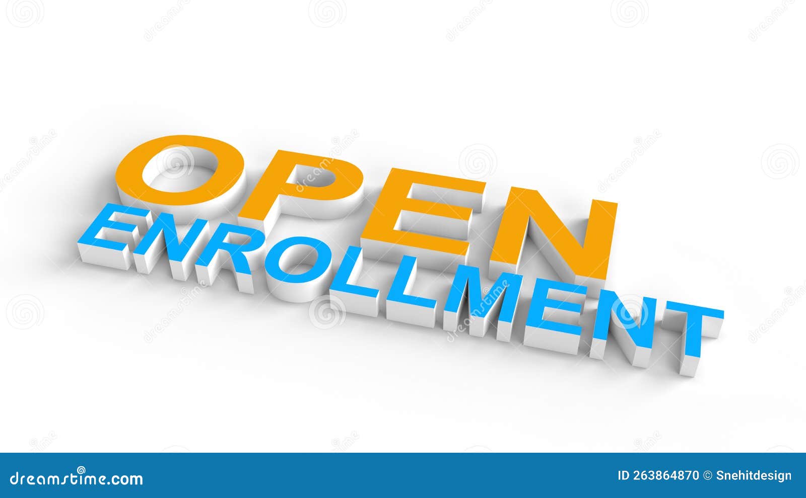 3d Illustration of Open Enrollment Text on White Background Stock ...