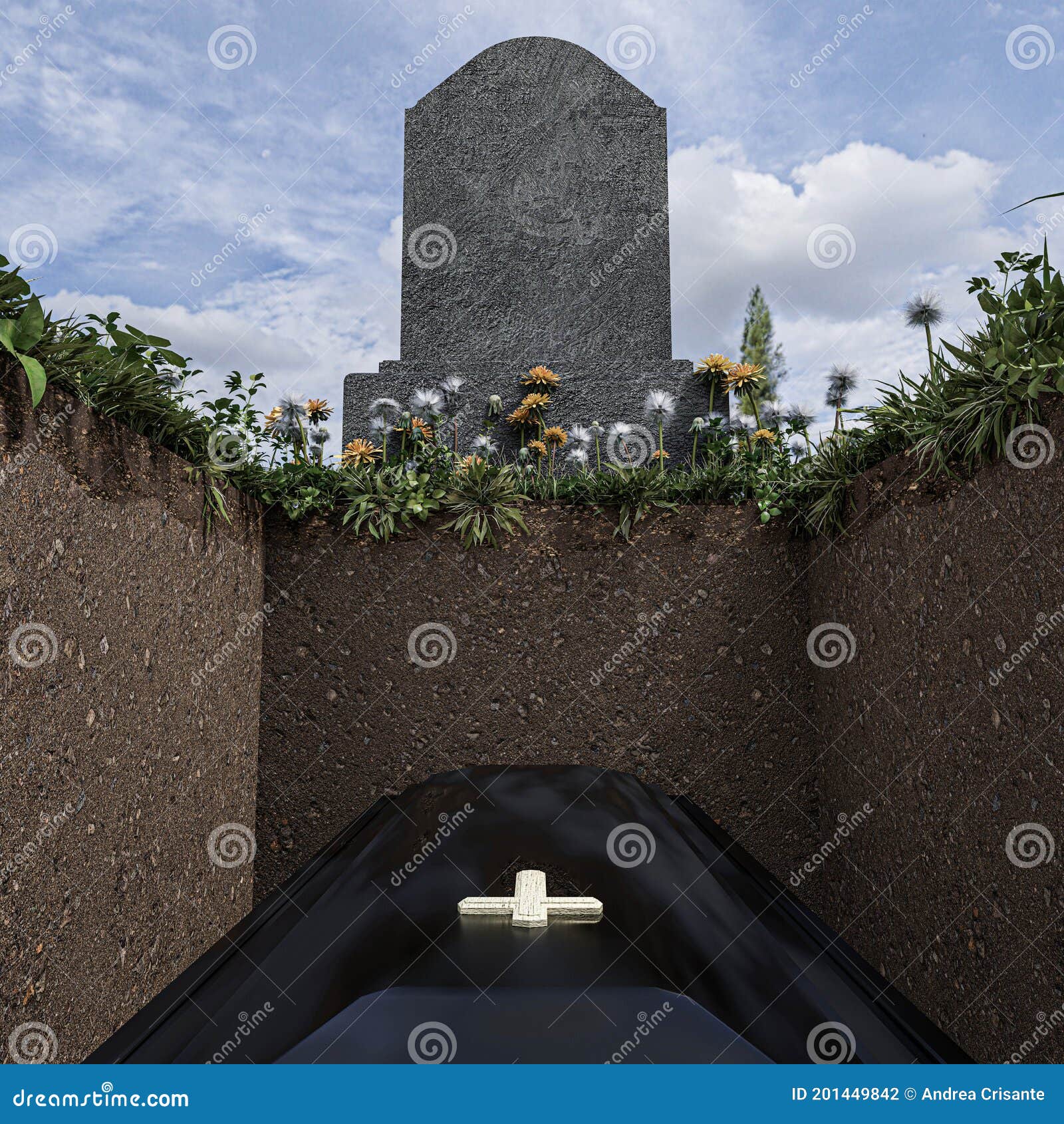 Open grave stock illustration. Illustration of field - 201449842