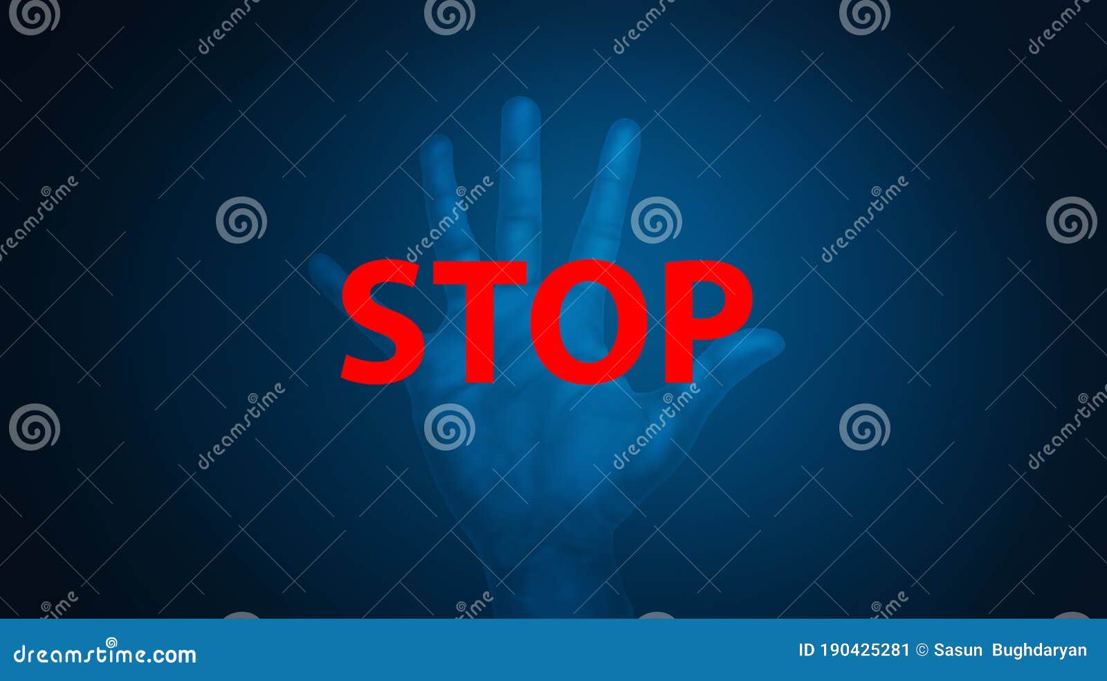 3D Illustration of an Open Hand Stop Stock Image - Image of stop ...