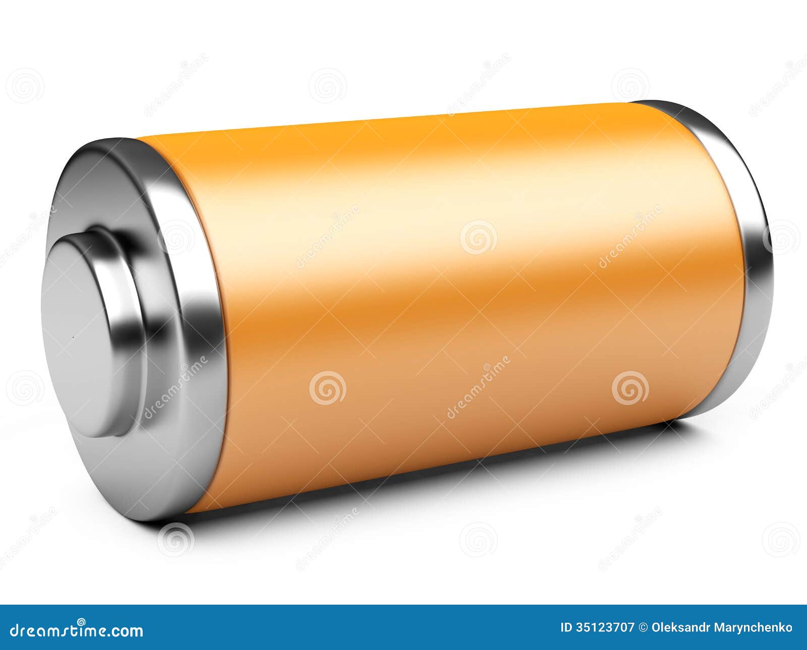 3D Illustration of Orange Battery Stock Illustration - Illustration of ...