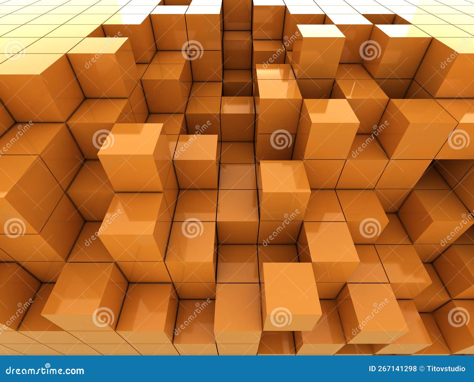 3d Illustration of Orange Cubes Stock Illustration - Illustration of ...