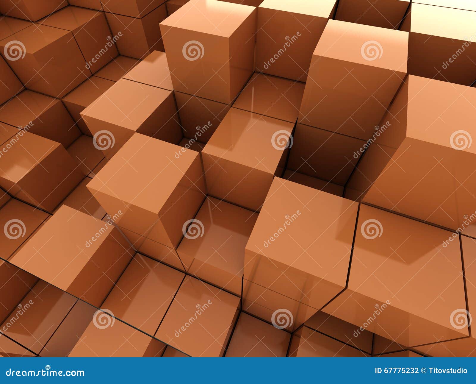 3d Illustration of Orange Cubes Stock Illustration - Illustration of ...