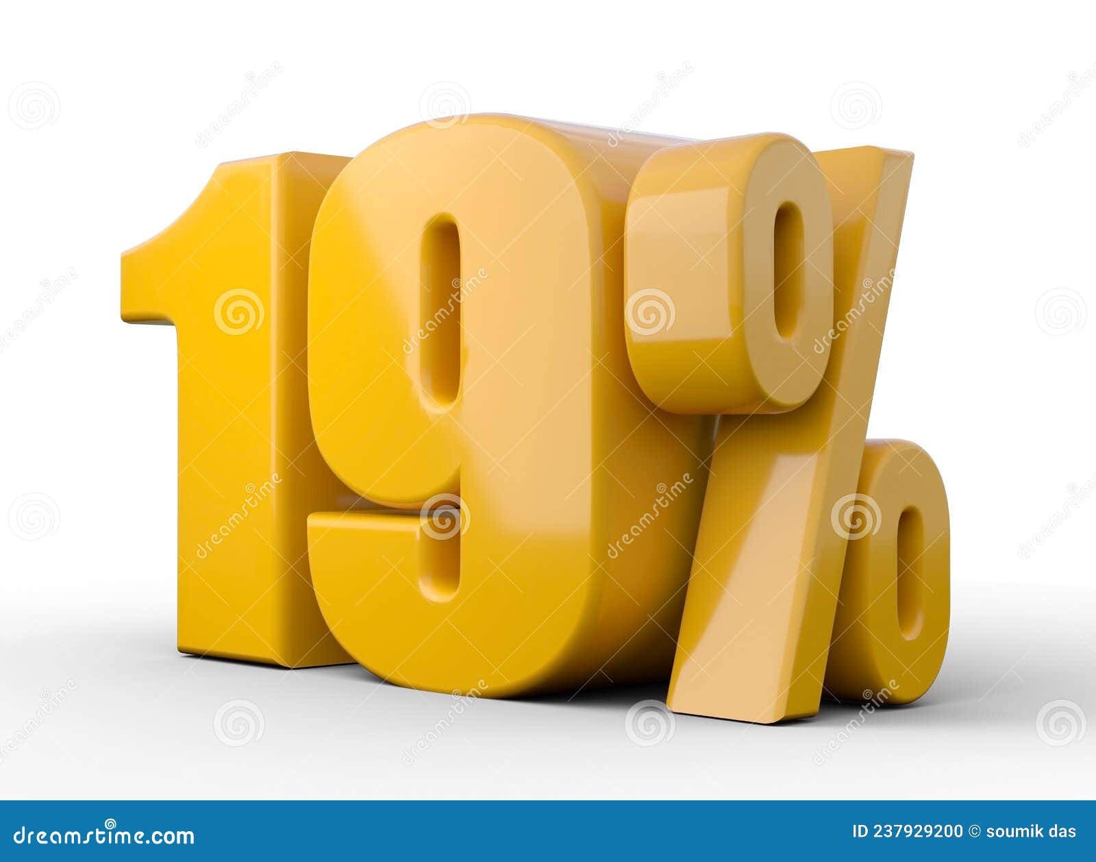 19 3d Illustration. Orange Nineteen Percent Special Offer on White ...