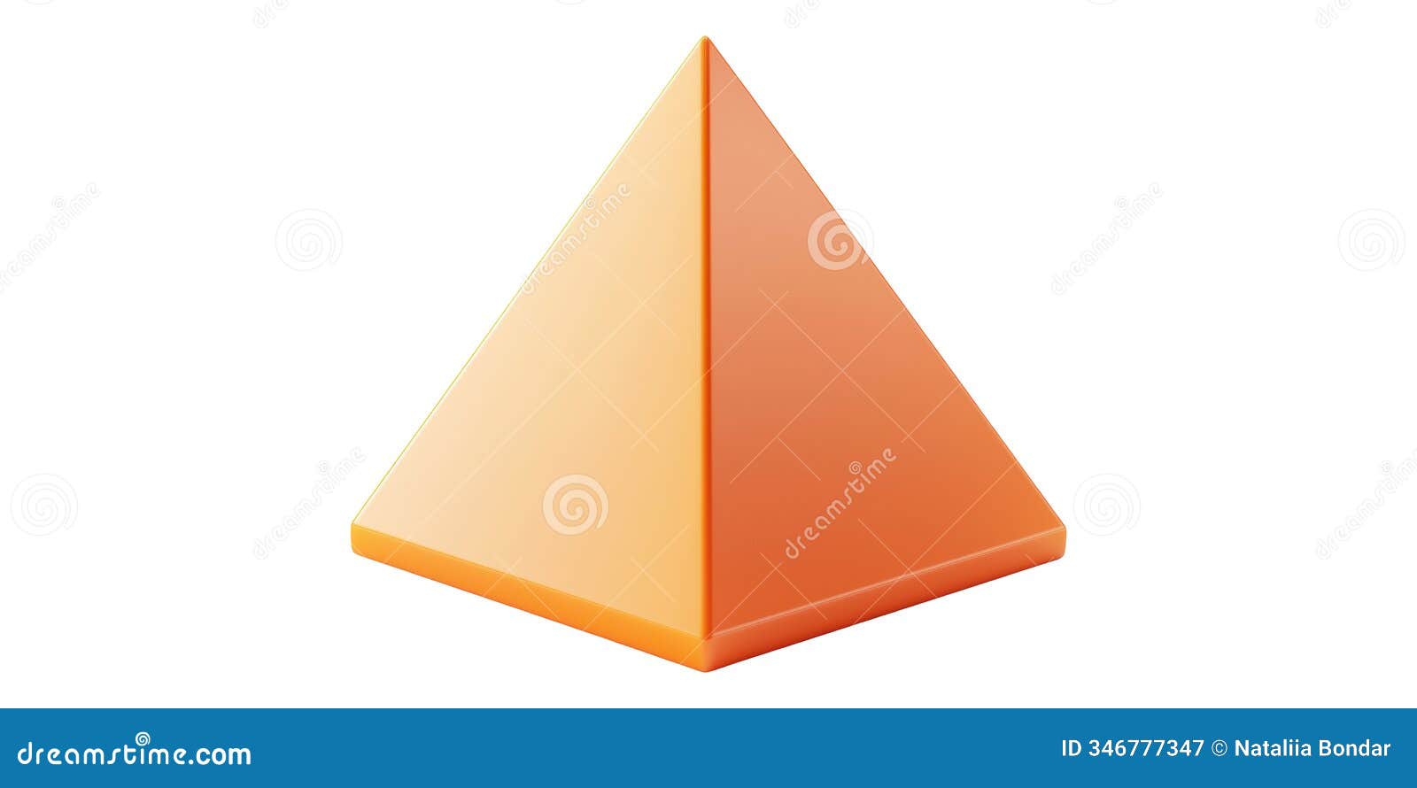 3D Illustration of an Orange Pyramid Shape Isolated on Transparent ...